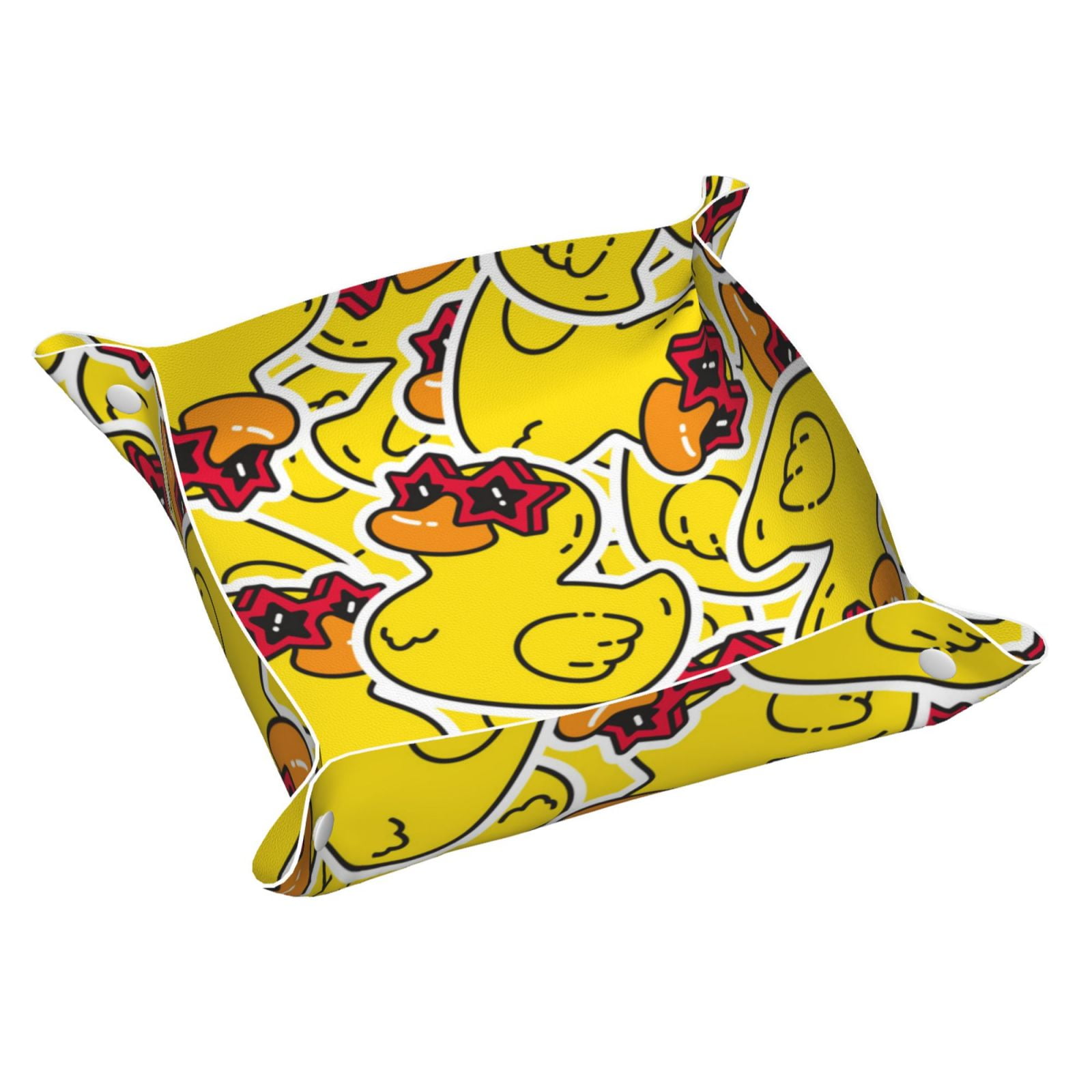 Valet Tray, Duck with Star Sunglasses Faux Leather Desk Tray Vanity ...