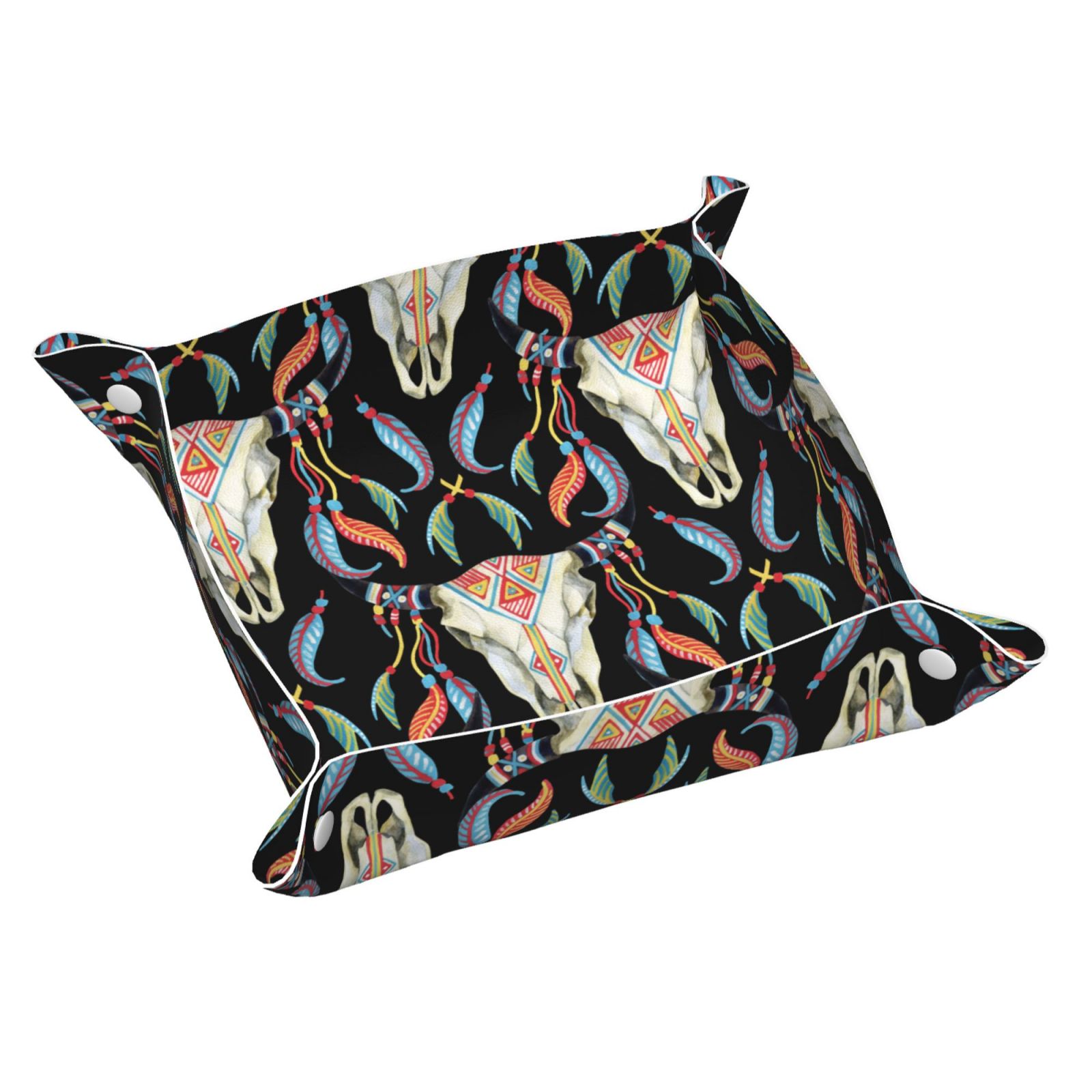 Valet Tray, Exotic buffalo skull cool Faux Leather Desk Tray Vanity ...
