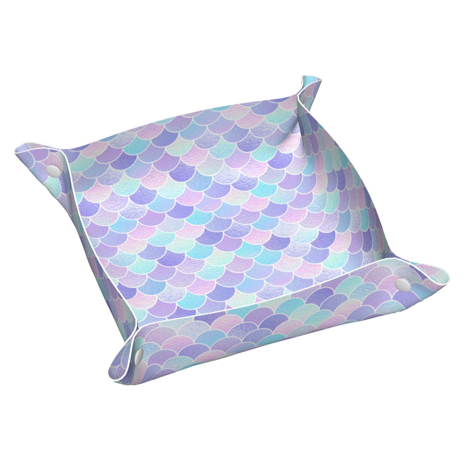 Valet Tray, Fish scales watercolor texture Faux Leather Desk Tray ...