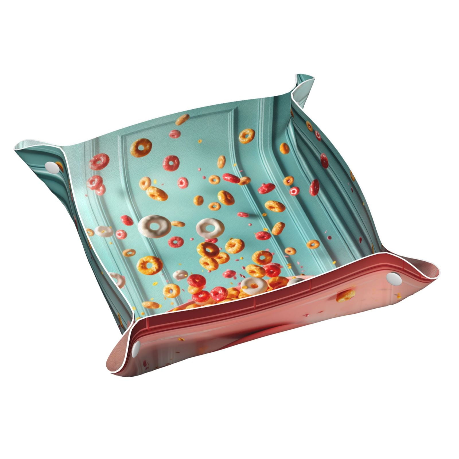 Valet Tray, Floating Colorful Cereal Faux Leather Desk Tray Vanity Tray ...