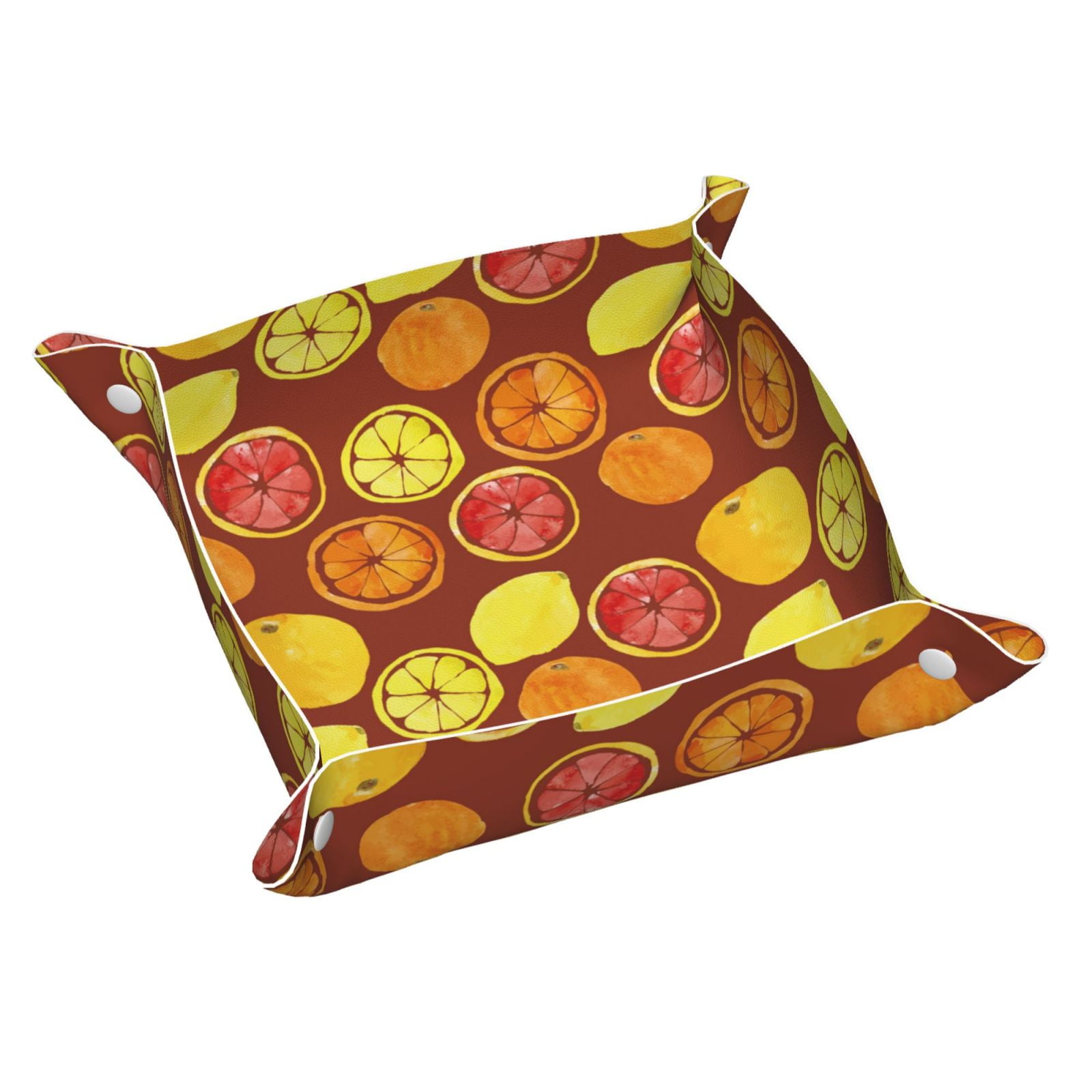 Valet Tray, Fruit Collage Faux Leather Desk Tray Vanity Tray Night ...