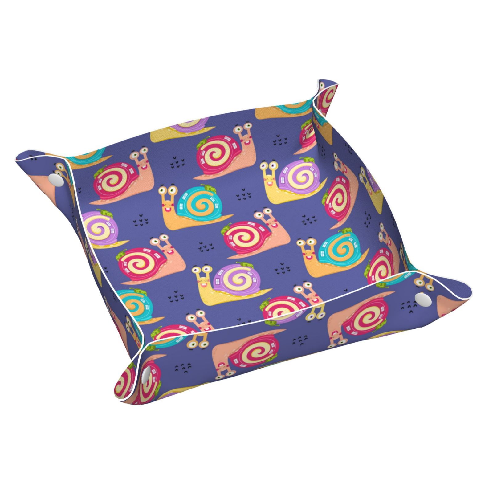 Valet Tray, Funny Colorful Snails Faux Leather Desk Tray Vanity Tray ...