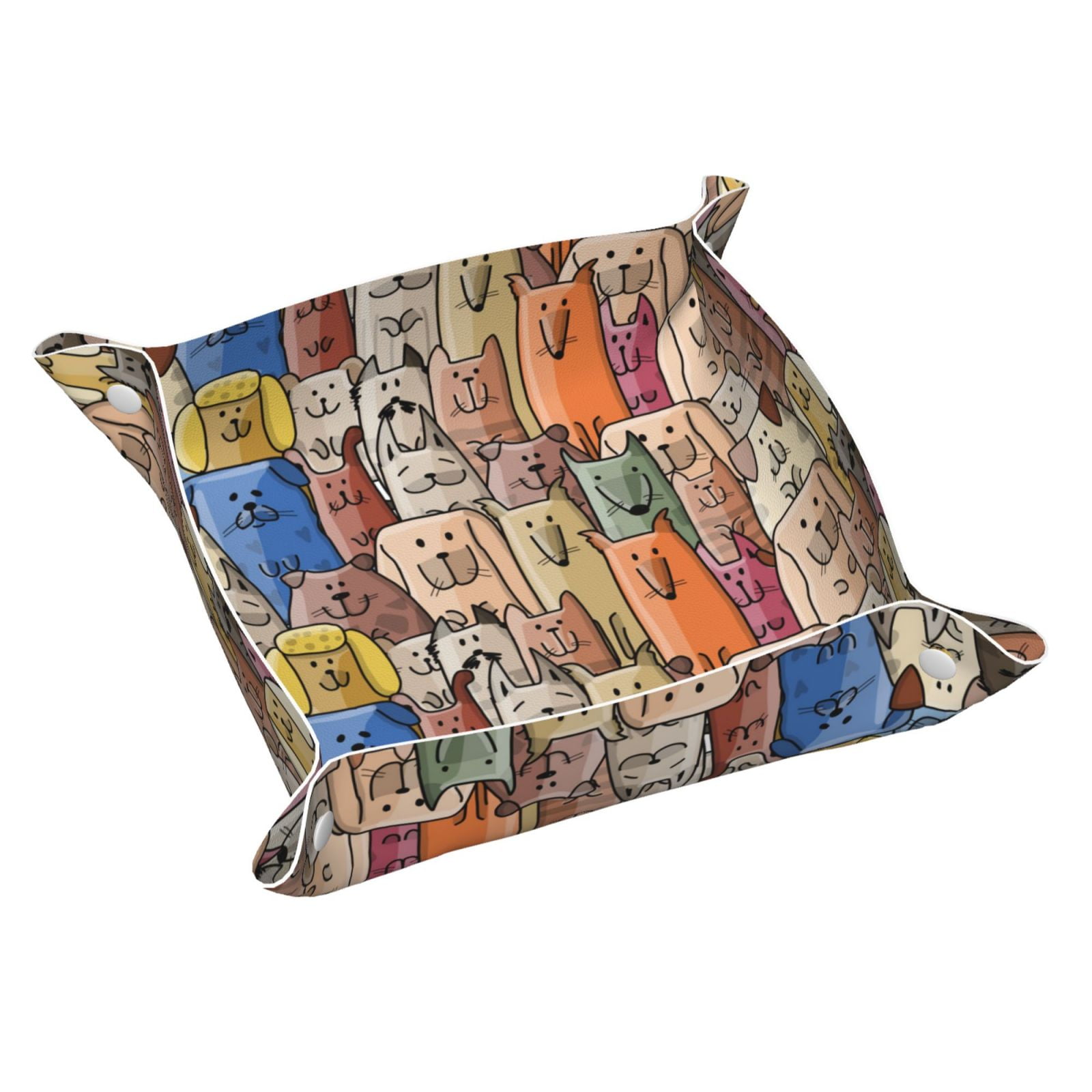 Valet Tray, Funny Dogs Family Faux Leather Desk Tray Vanity Tray Night ...