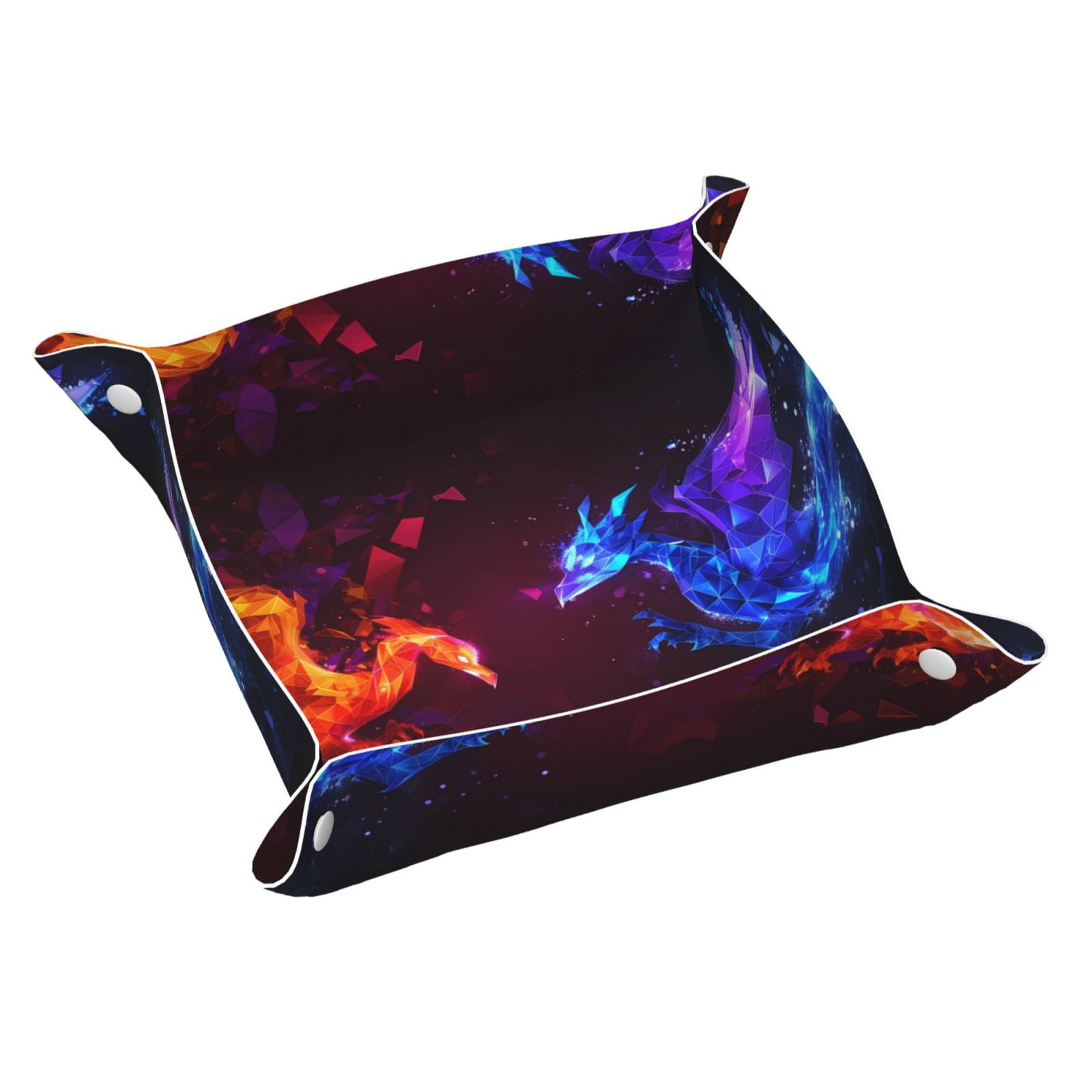 Valet Tray, Futuristic Red and Blue Bird Faux Leather Desk Tray Vanity ...