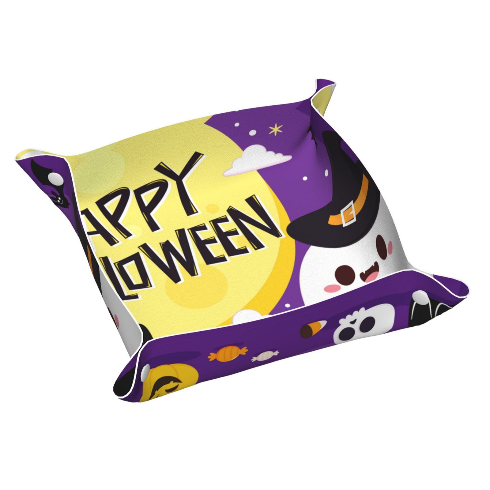 Valet Tray, Halloween Happy J Faux Leather Desk Tray Vanity Tray Night ...