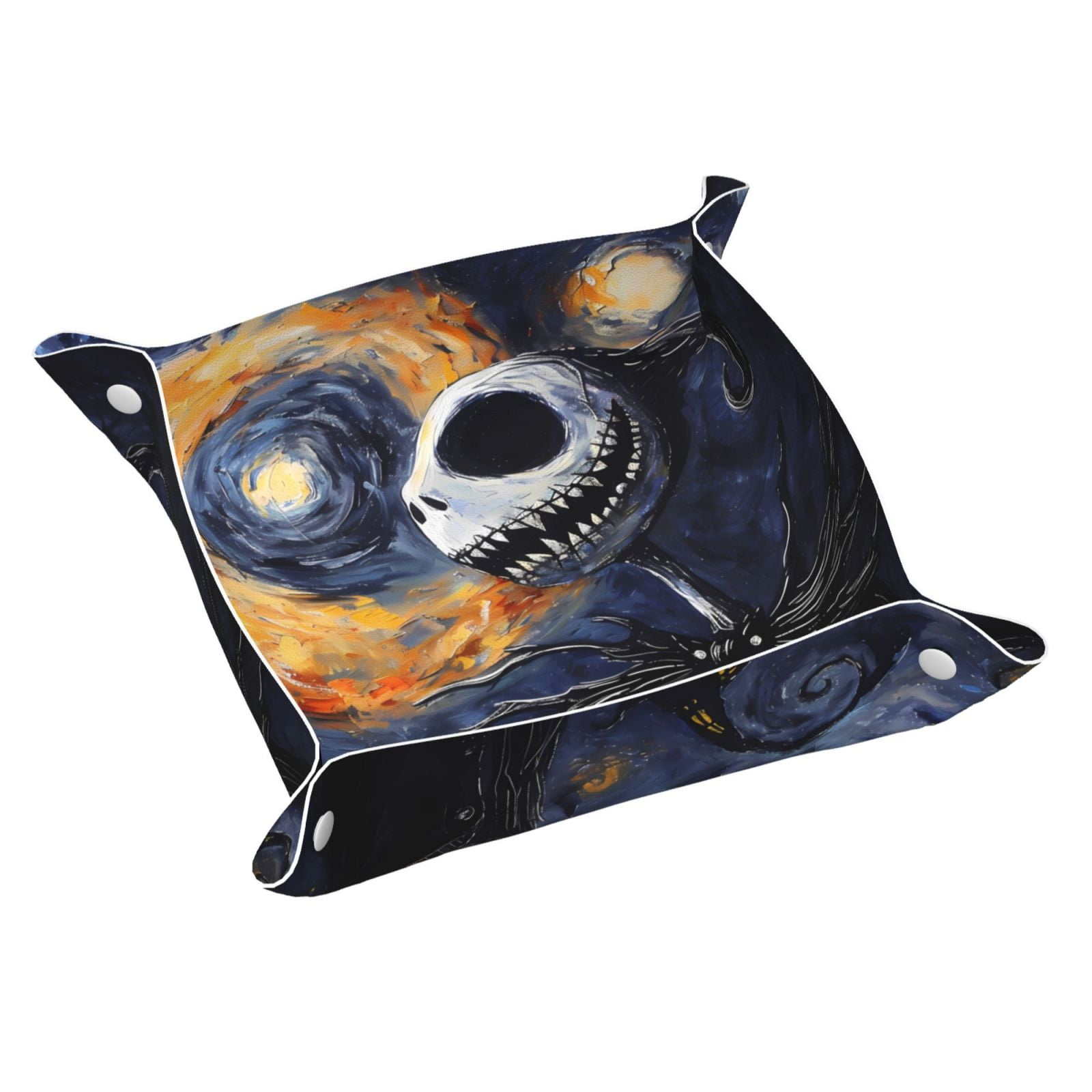 Valet Tray, Halloween Starry Night Pumpkin Faux Leather Desk Tray ...
