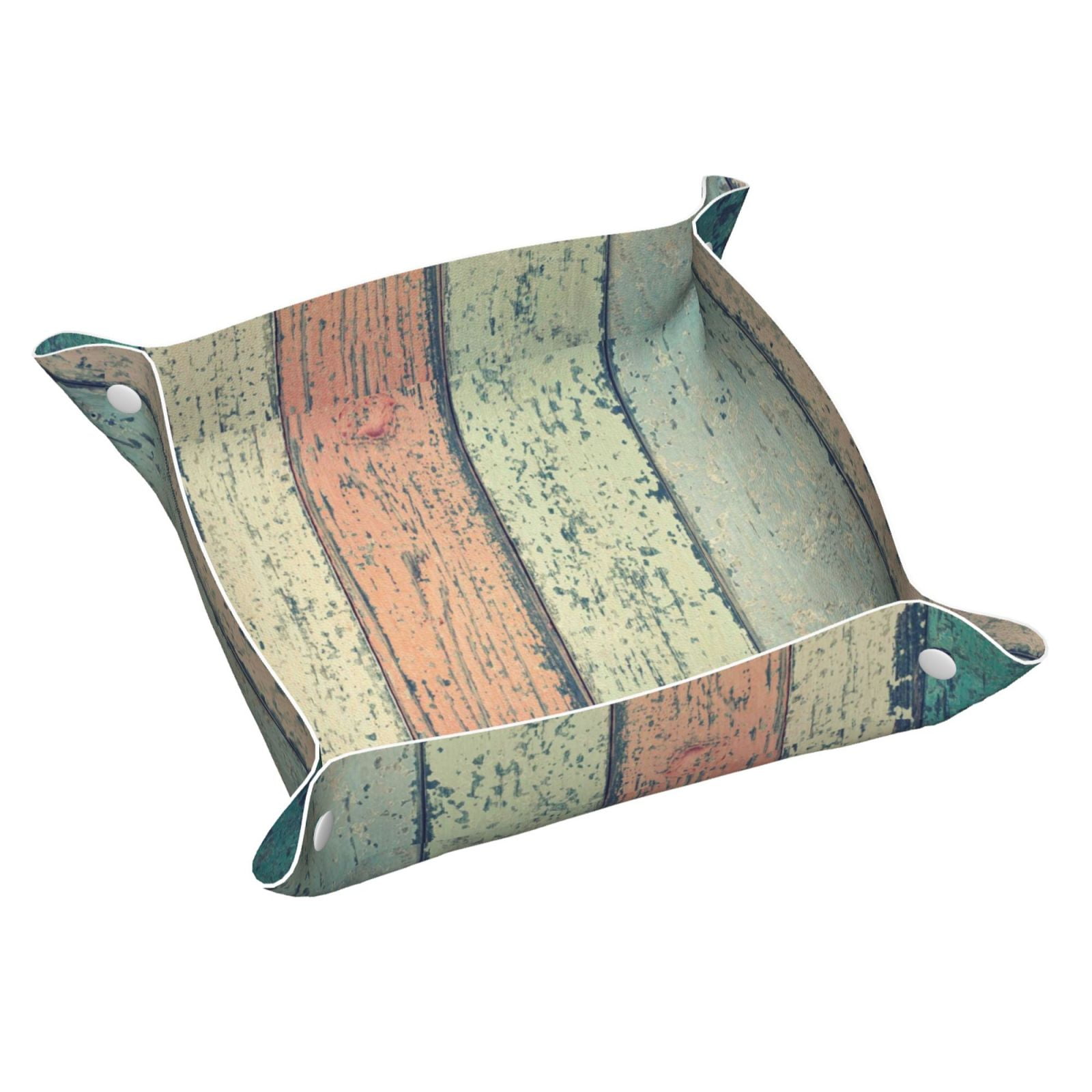 Valet Tray, Hardwood Faux Leather Desk Tray Vanity Tray Night Stand ...