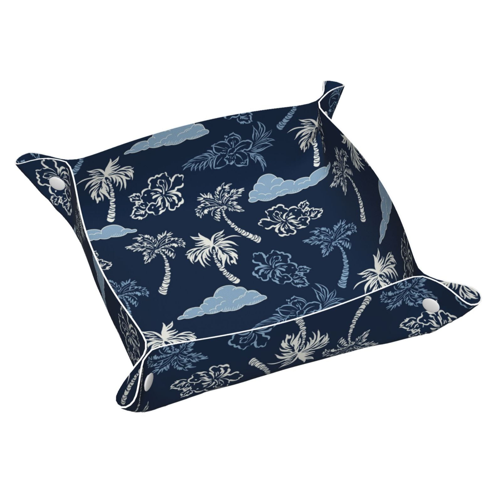 Valet Tray, Hawaiian Blue Style Faux Leather Desk Tray Vanity Tray ...