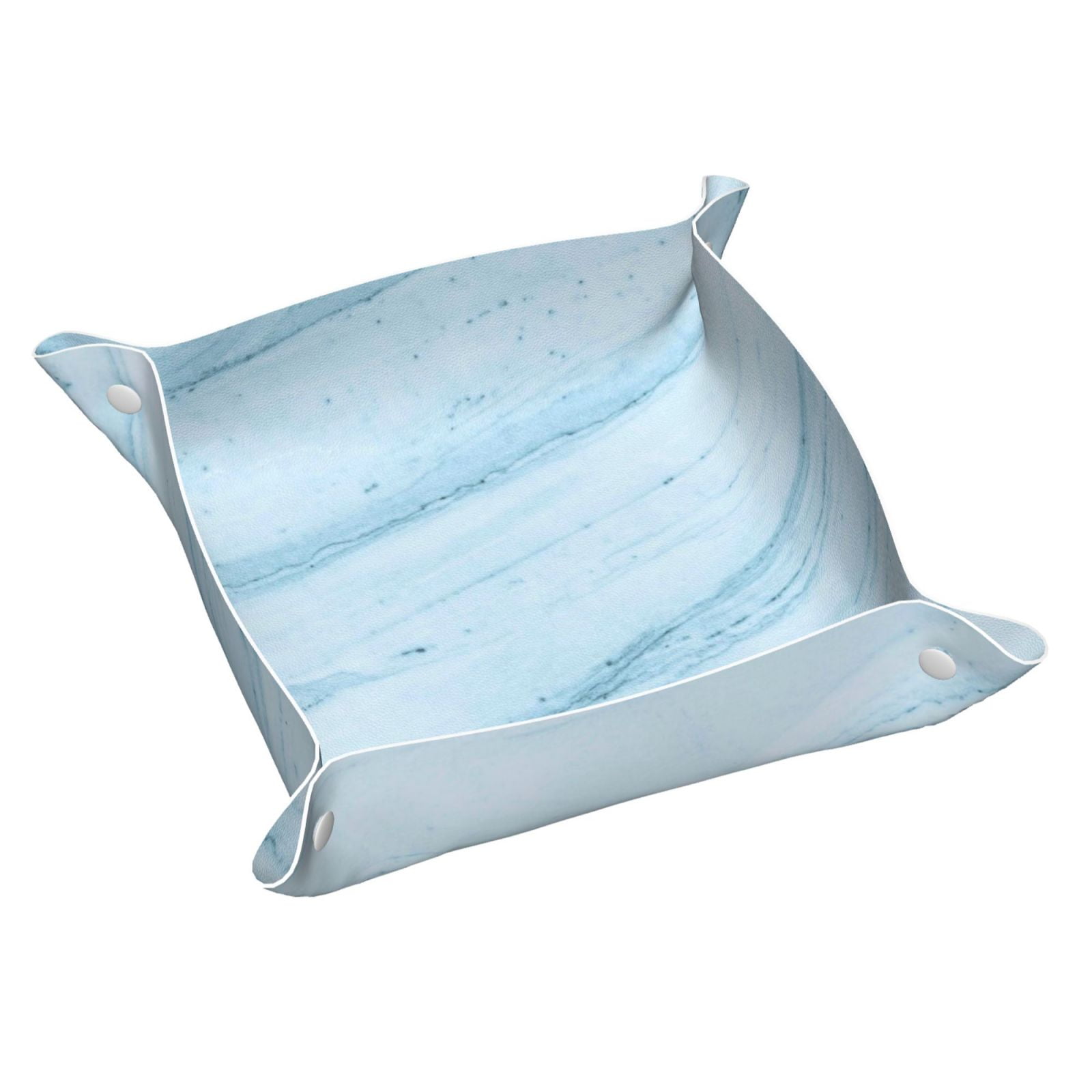 Valet Tray, Light Blue Marble Faux Leather Desk Tray Vanity Tray Night ...