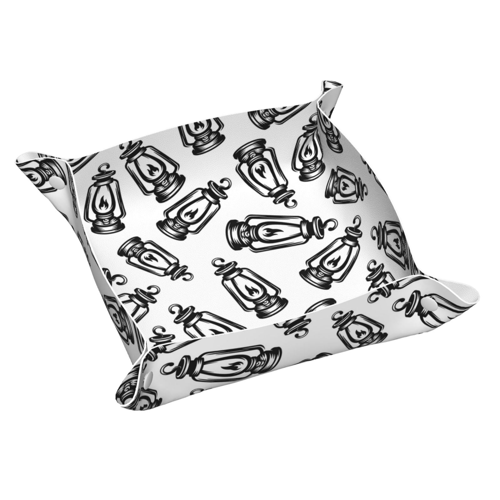 Valet Tray, Light Bulb vintage black Faux Leather Desk Tray Vanity Tray ...