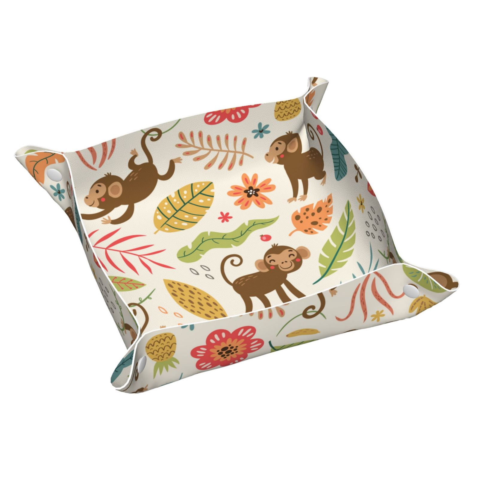 Valet Tray, Monkeys in the Jungle Faux Leather Desk Tray Vanity Tray ...