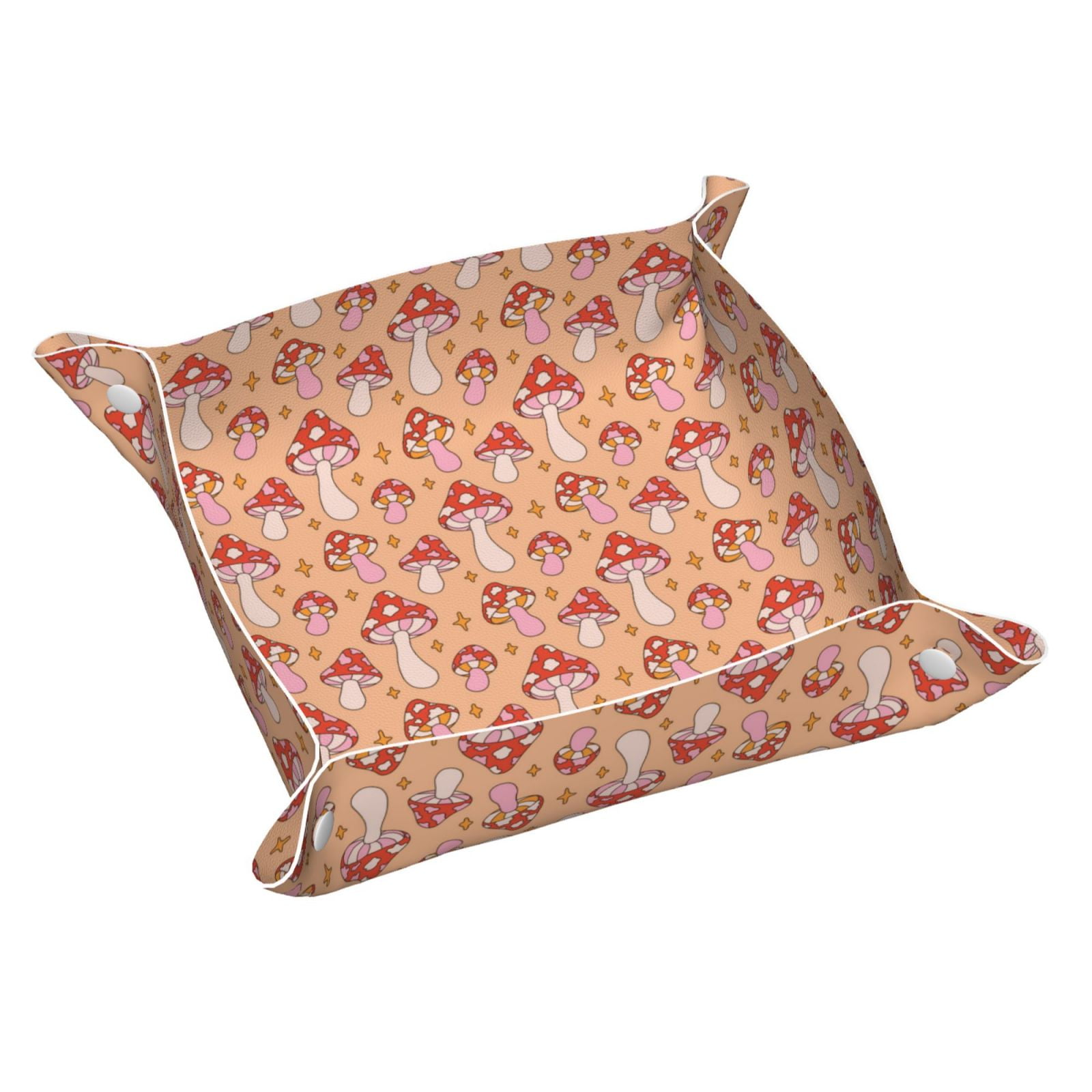 Valet Tray, Mushroom print A Faux Leather Desk Tray Vanity Tray Night ...