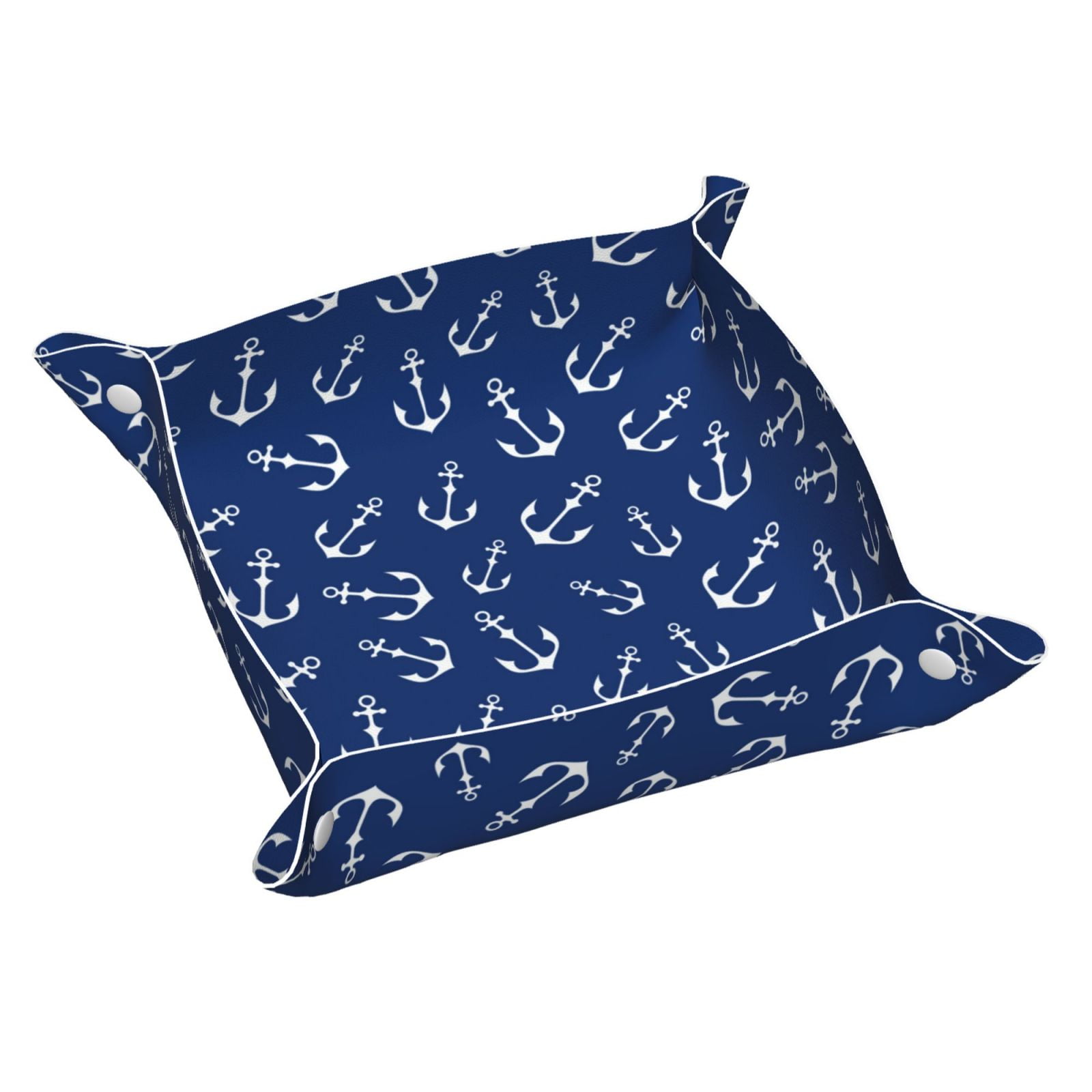 Valet Tray, Nautical Anchors A Faux Leather Desk Tray Vanity Tray Night ...