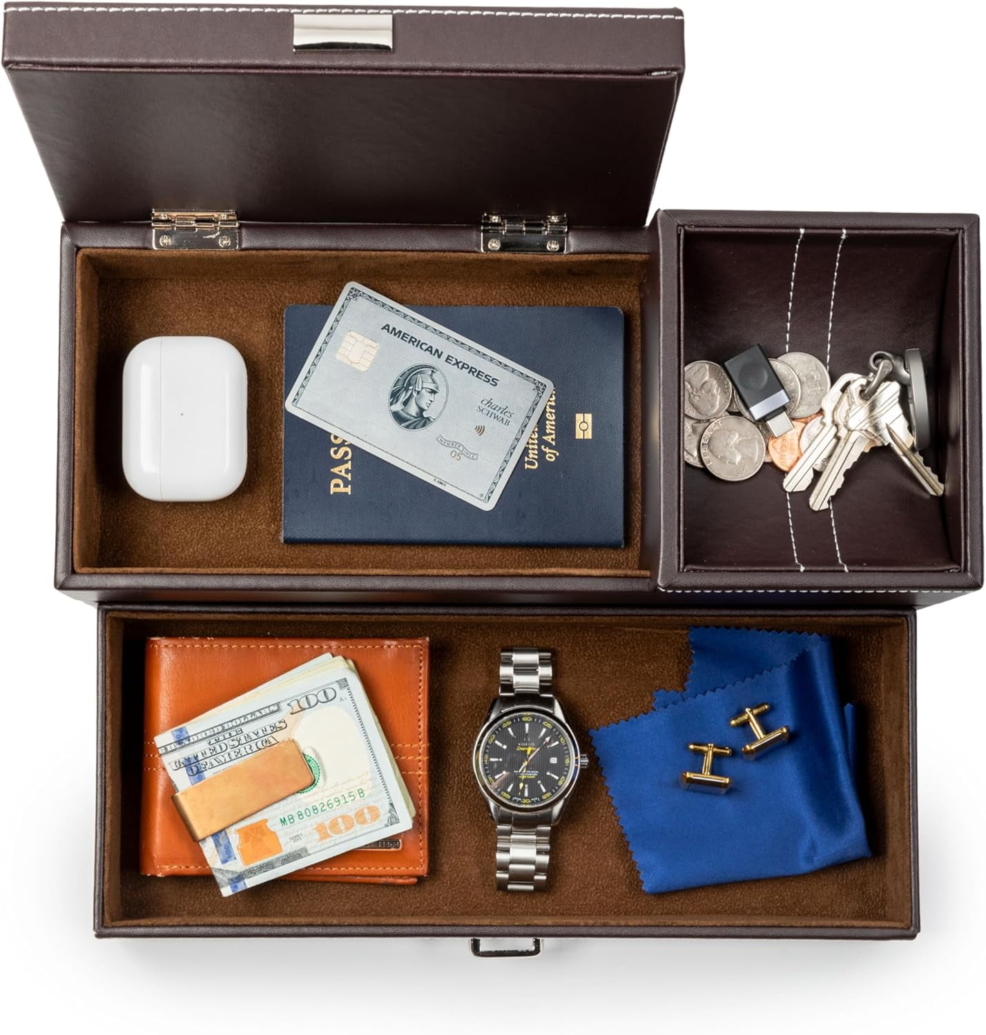 Valet Tray and Nightstand Organizer - Hand Crafted EDC Tray with Phone ...