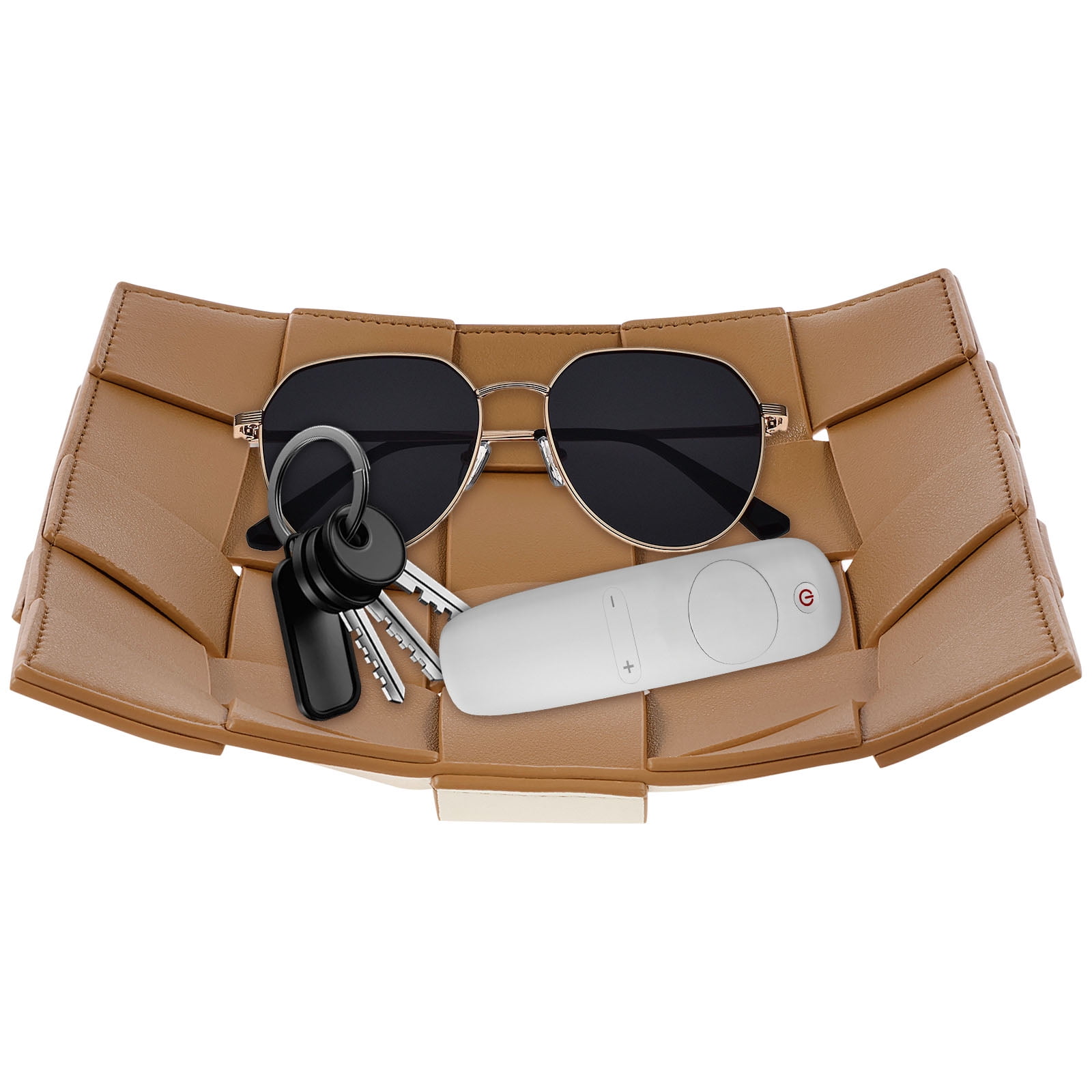 Valet Tray PU Leather Key Holder Bowl Reversible Valet Tray Organizer ...