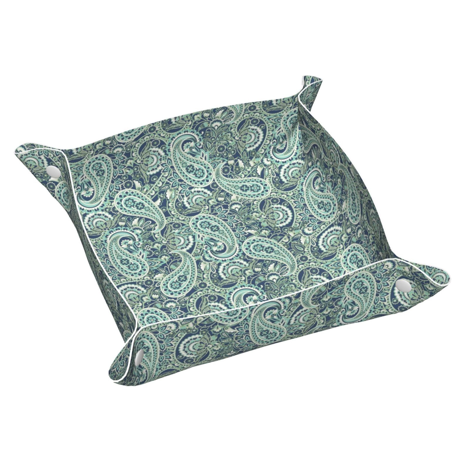 Valet Tray, Paisley Pattern No.9089 Faux Leather Desk Tray Vanity Tray ...