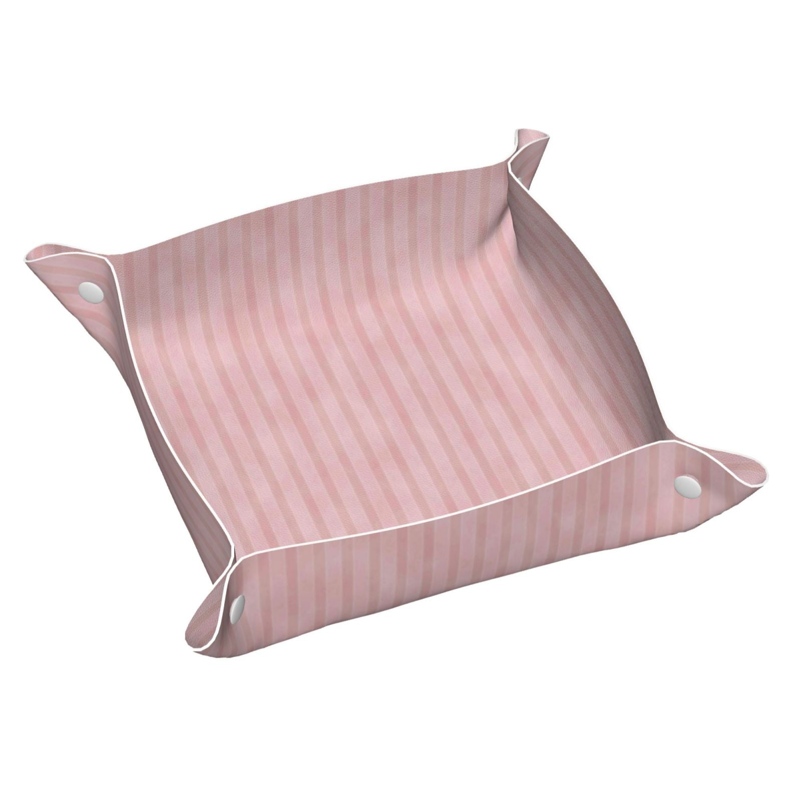 Valet Tray, Pink Stripes Faux Leather Desk Tray Vanity Tray Night Stand ...