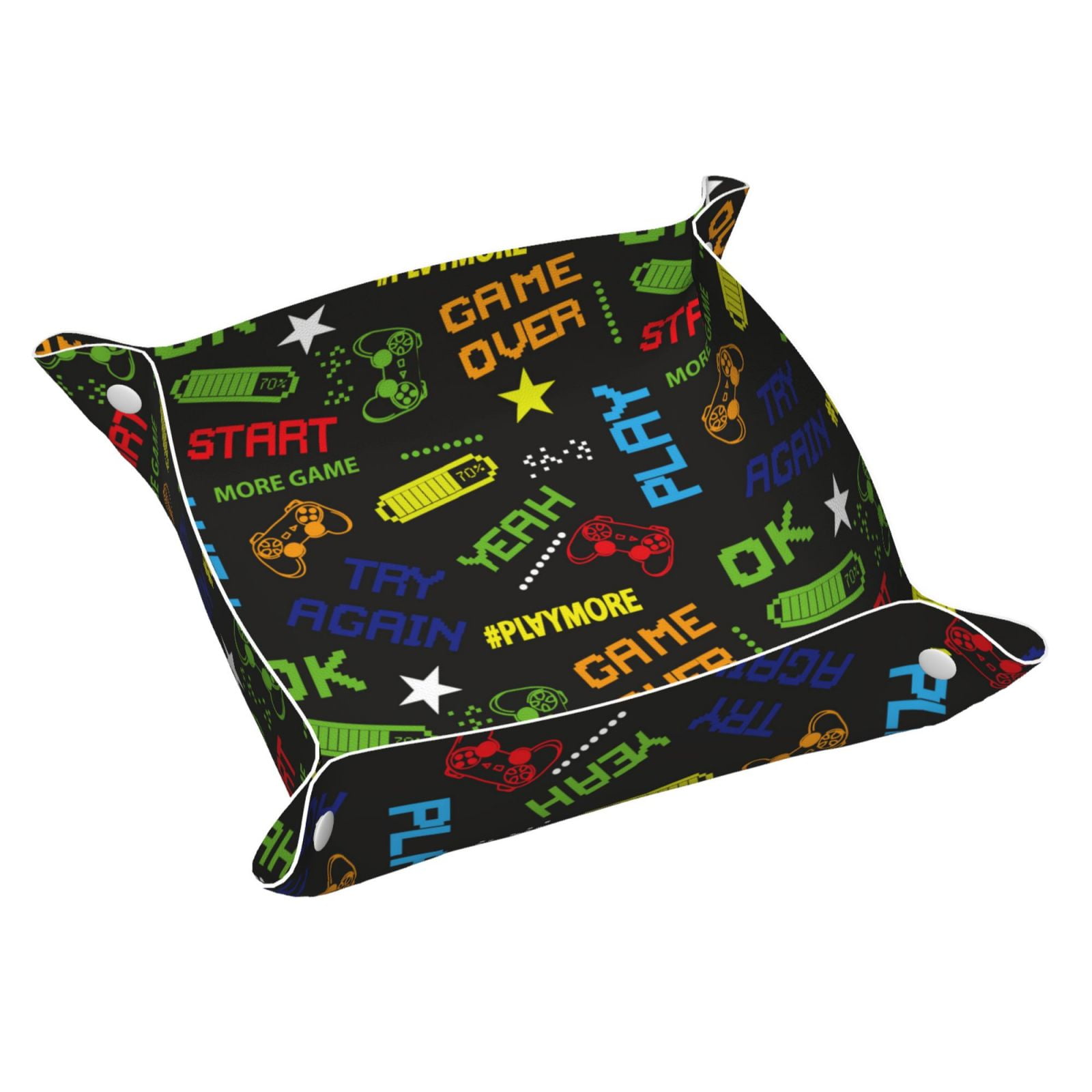 Valet Tray, Pixel Game Faux Leather Desk Tray Vanity Tray Night Stand ...