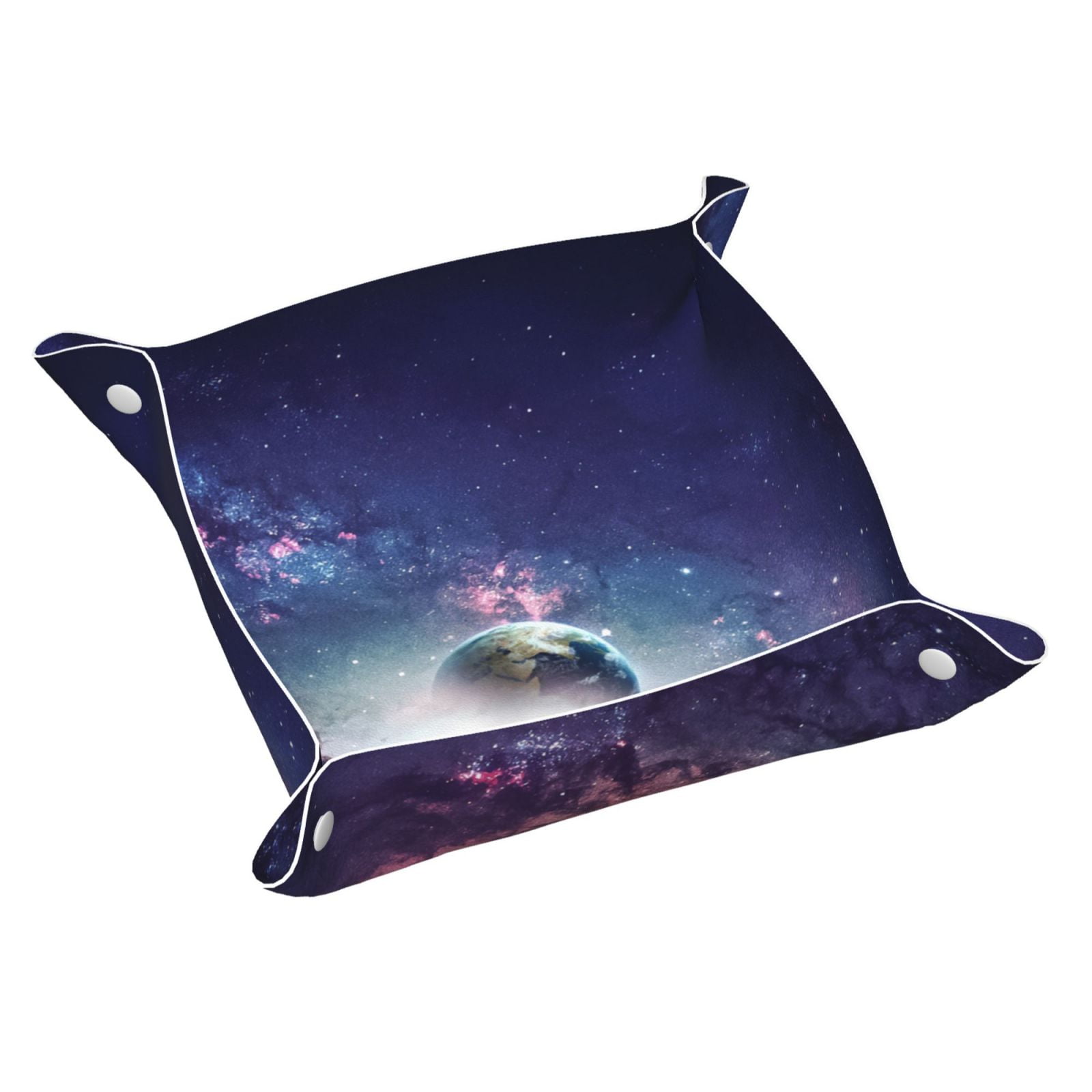 Valet Tray, Planets Stars And Galaxies Faux Leather Desk Tray Vanity ...