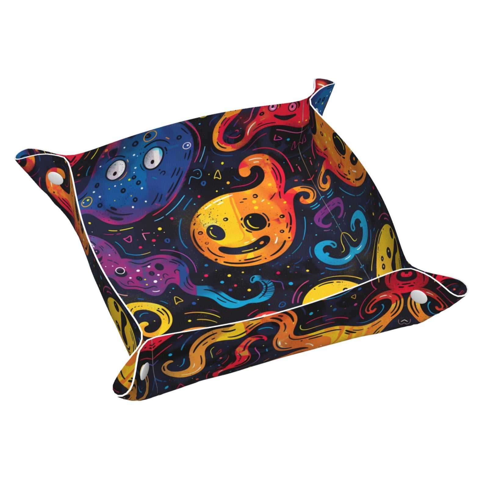 Valet Tray, Playful Ghosts Night Sky Faux Leather Desk Tray Vanity Tray ...