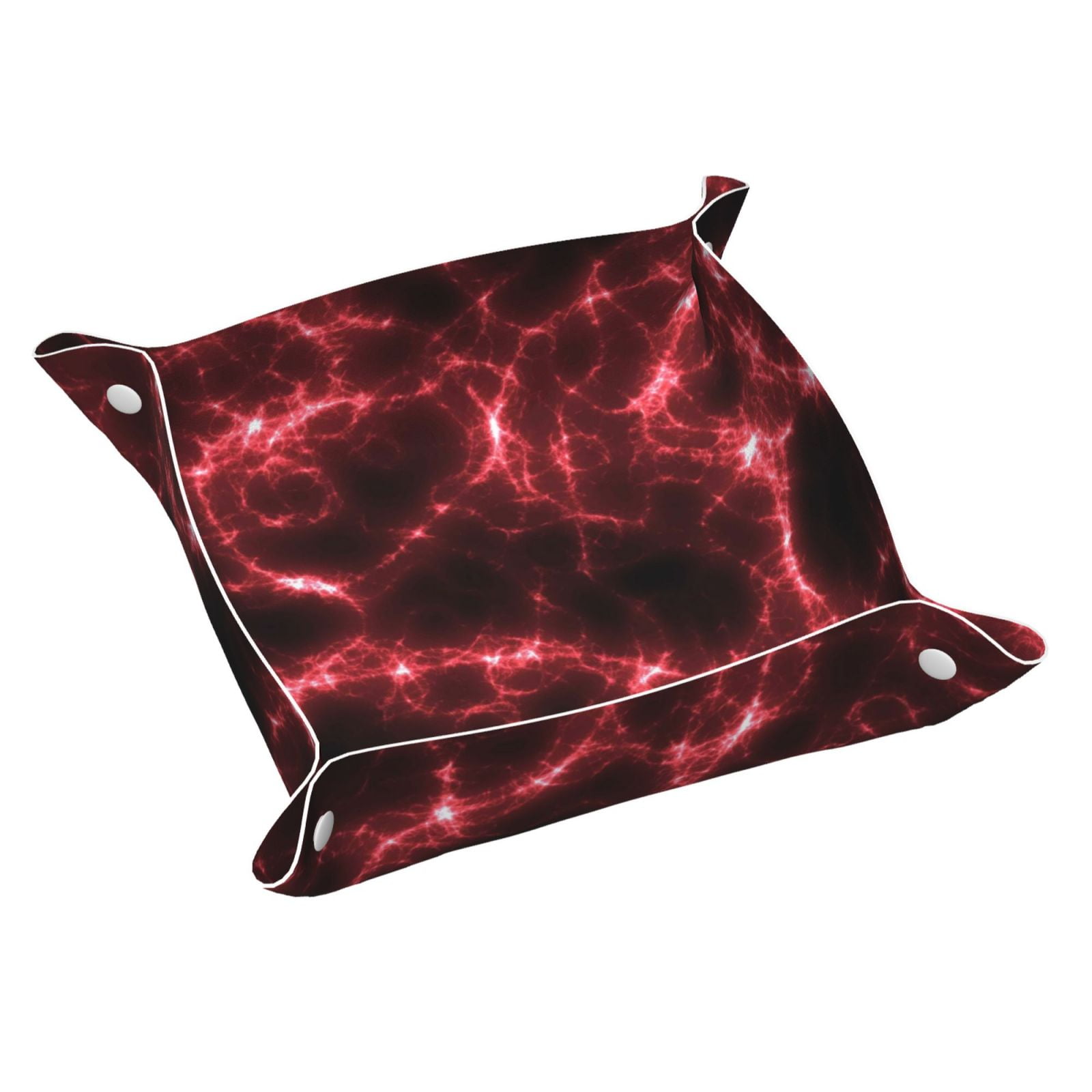 Valet Tray, Red Line Faux Leather Desk Tray Vanity Tray Night Stand ...