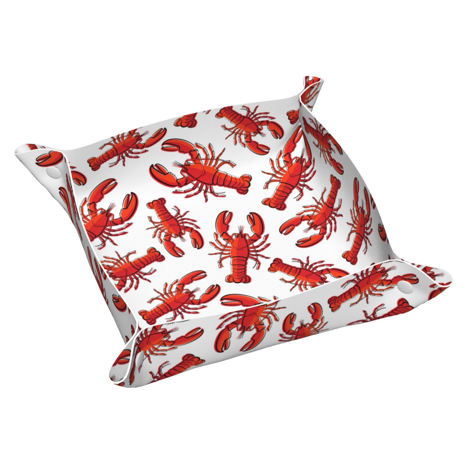 Valet Tray, Red Lobster print Faux Leather Desk Tray Vanity Tray Night ...