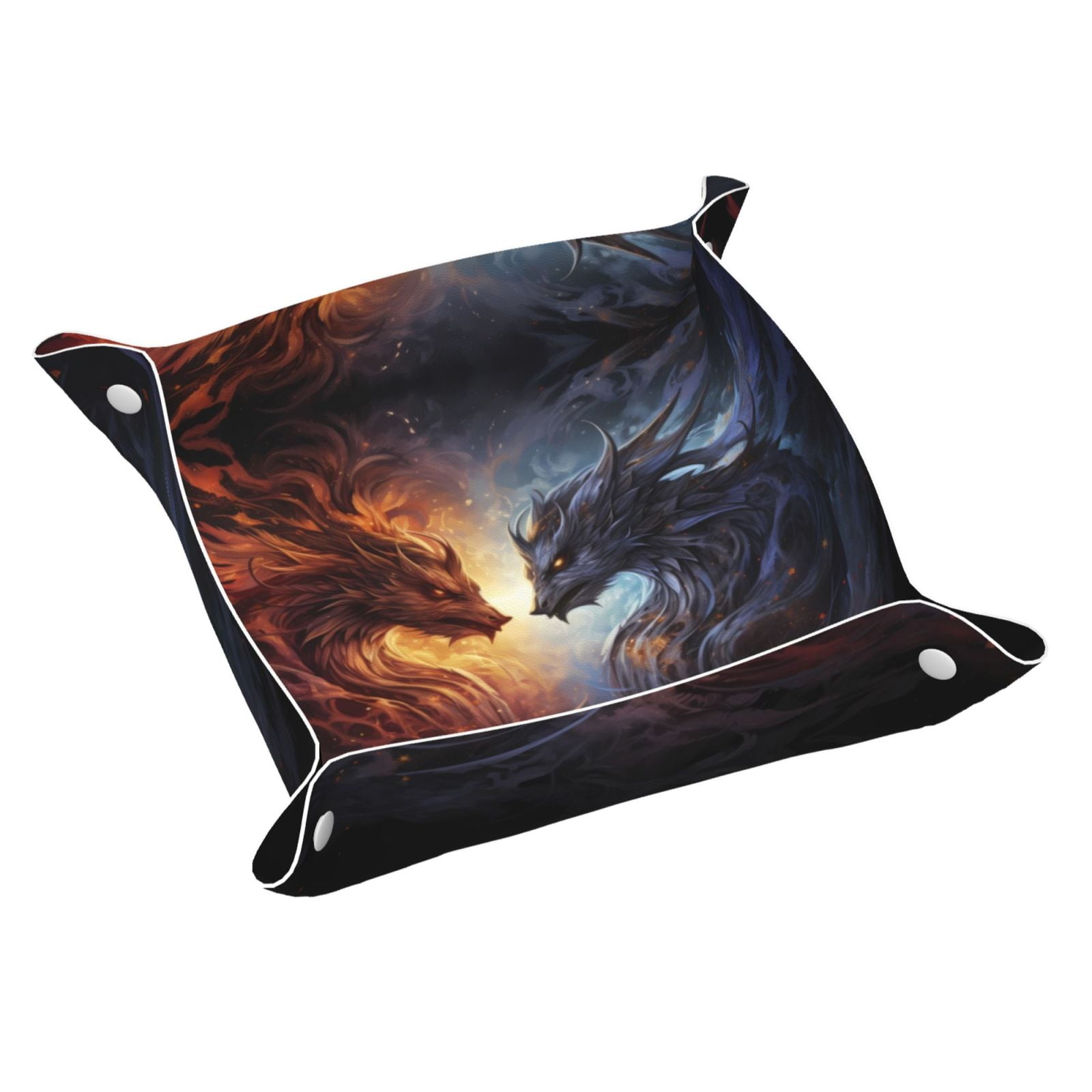 Valet Tray, Red and White Beast Faux Leather Desk Tray Vanity Tray ...