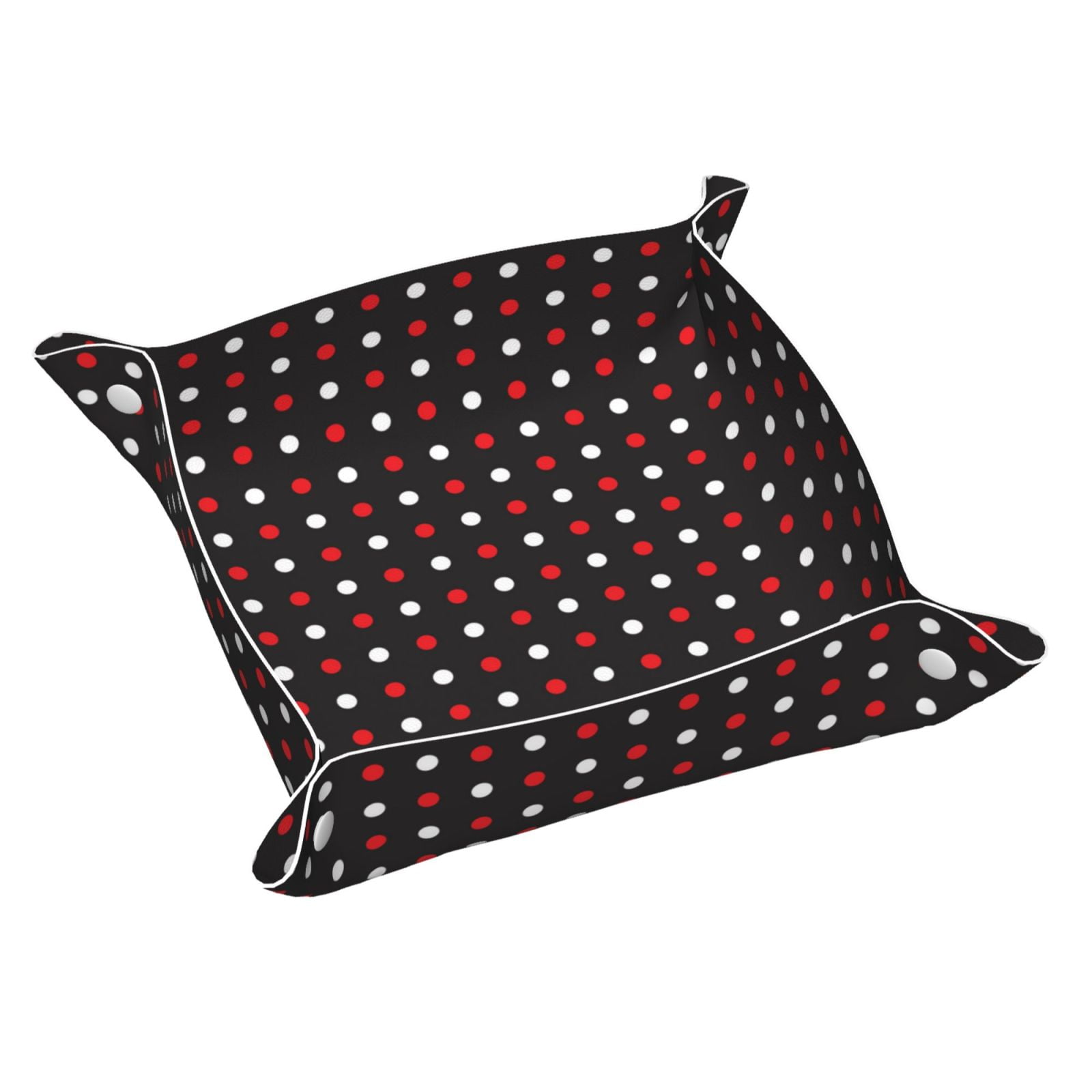 Valet Tray, Red and white polka dots Faux Leather Desk Tray Vanity Tray ...