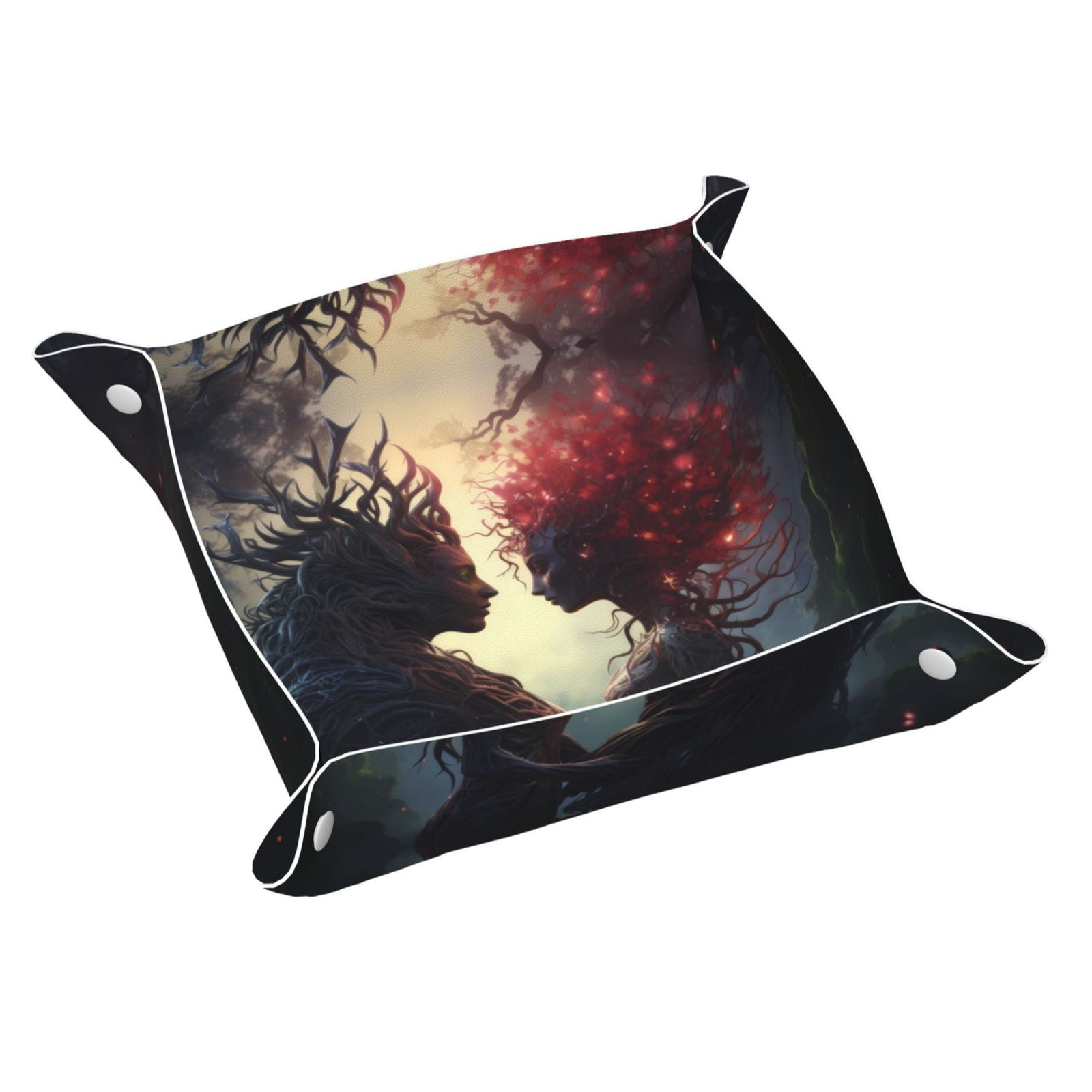 Valet Tray, Romantic Forest Couple Faux Leather Desk Tray Vanity Tray ...