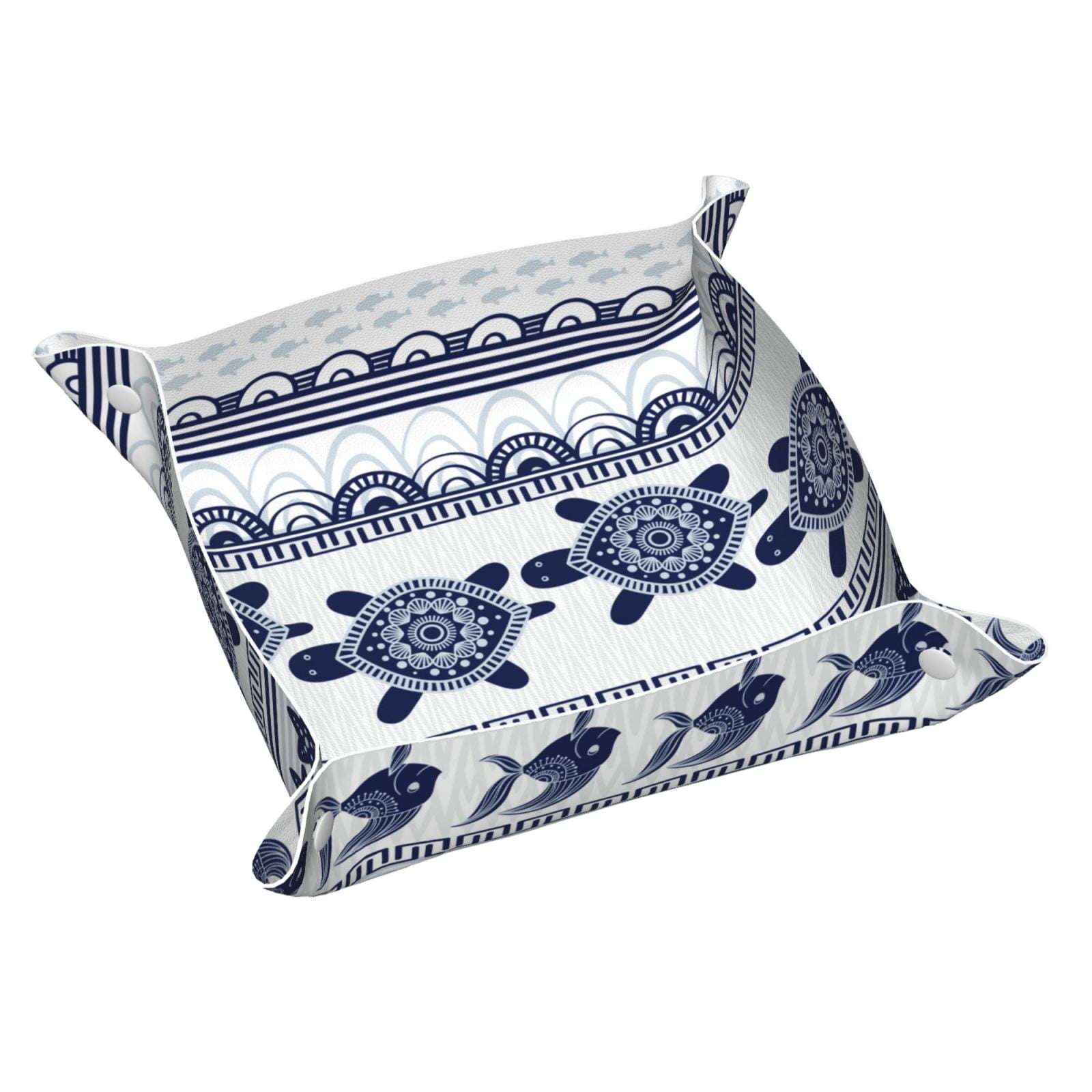 Valet Tray, Sea Underwater Turtles Faux Leather Desk Tray Vanity Tray ...