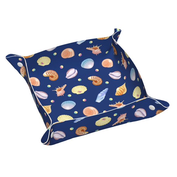 Valet Tray, Shell Conch Blue Faux Leather Desk Tray Vanity Tray Night ...