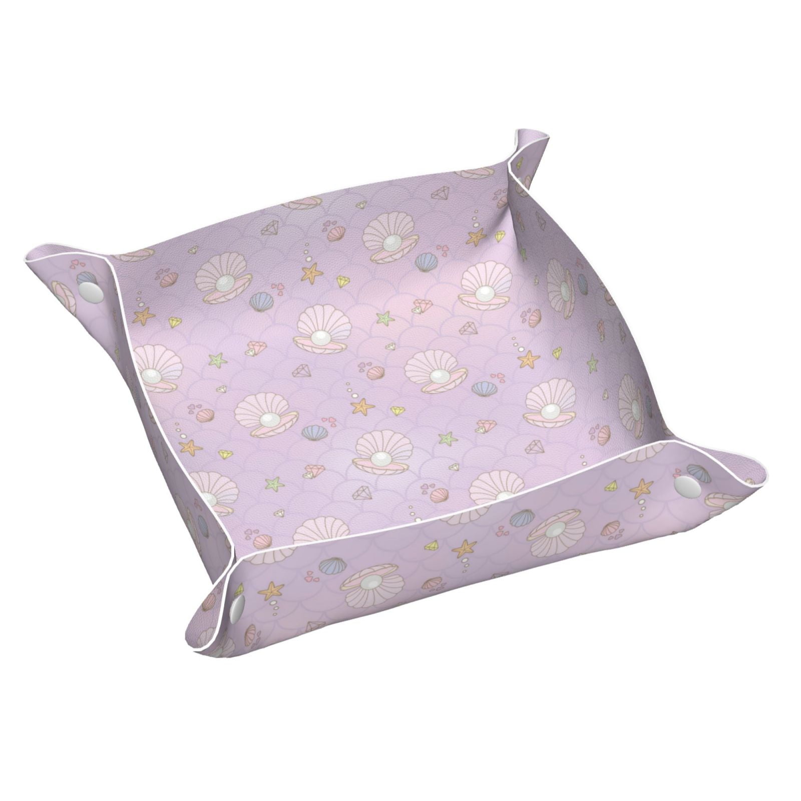 Valet Tray, Shells Pearl Faux Leather Desk Tray Vanity Tray Night Stand ...