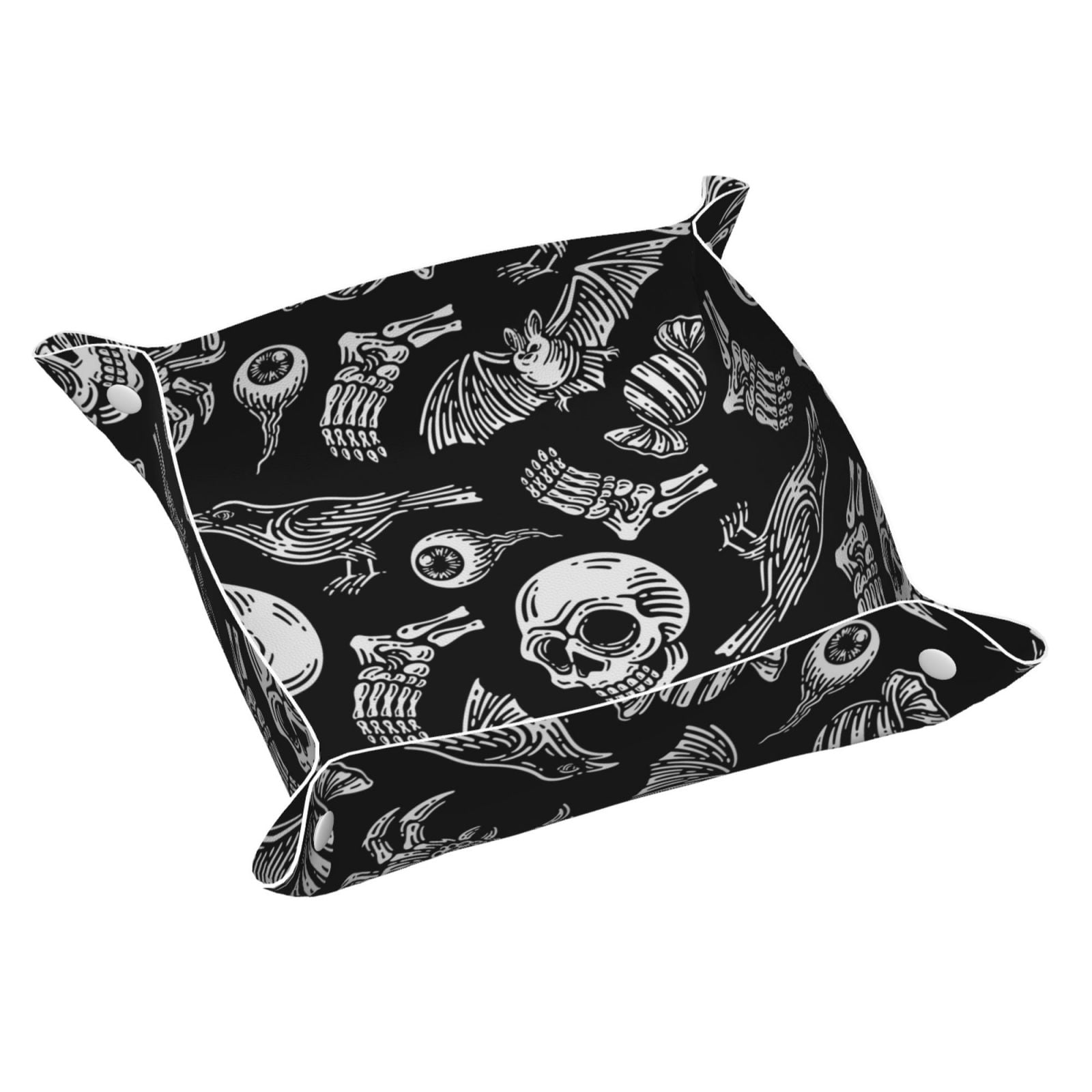 Valet Tray, Skull bird bat spider Faux Leather Desk Tray Vanity Tray ...