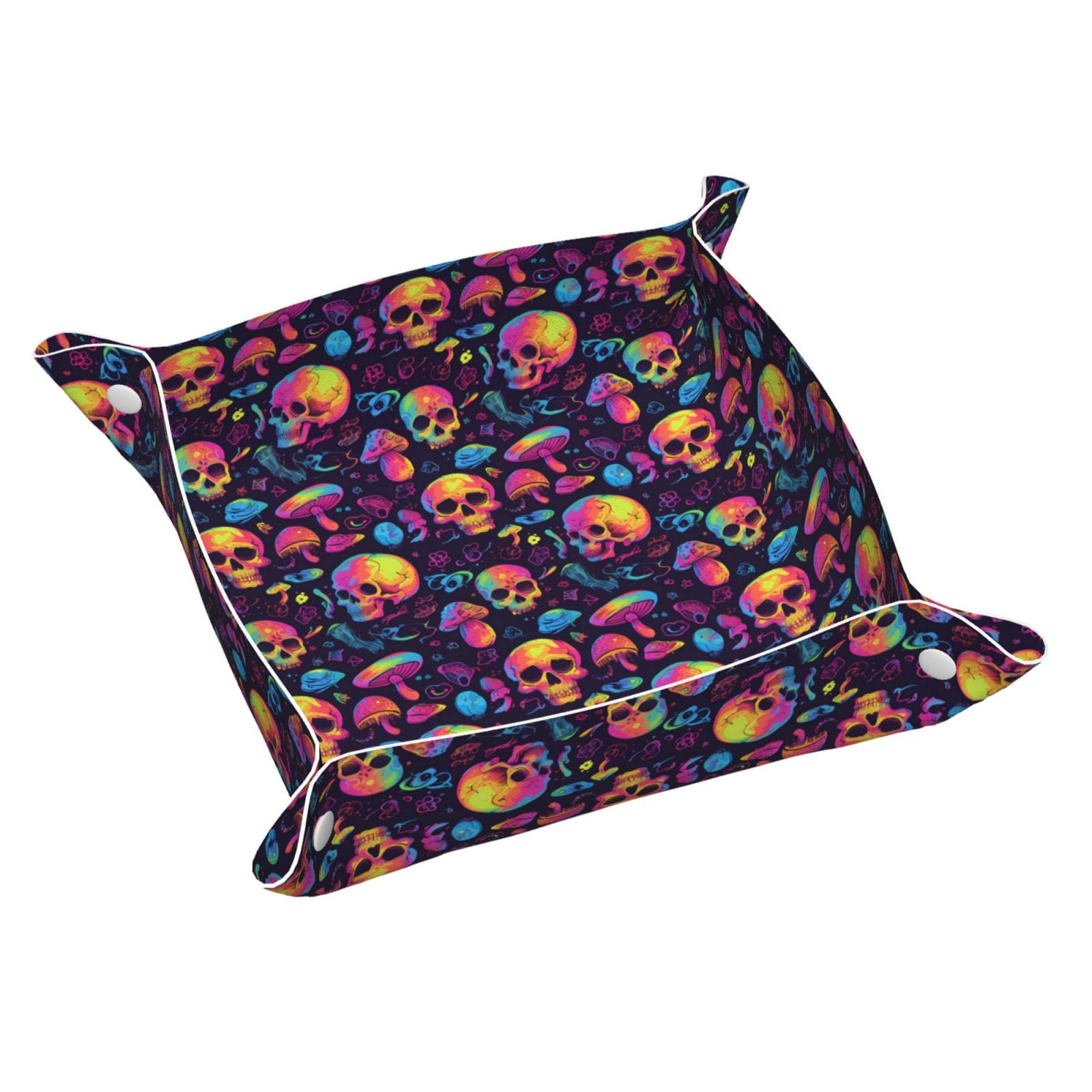Valet Tray, Skull mushroom Faux Leather Desk Tray Vanity Tray Night ...