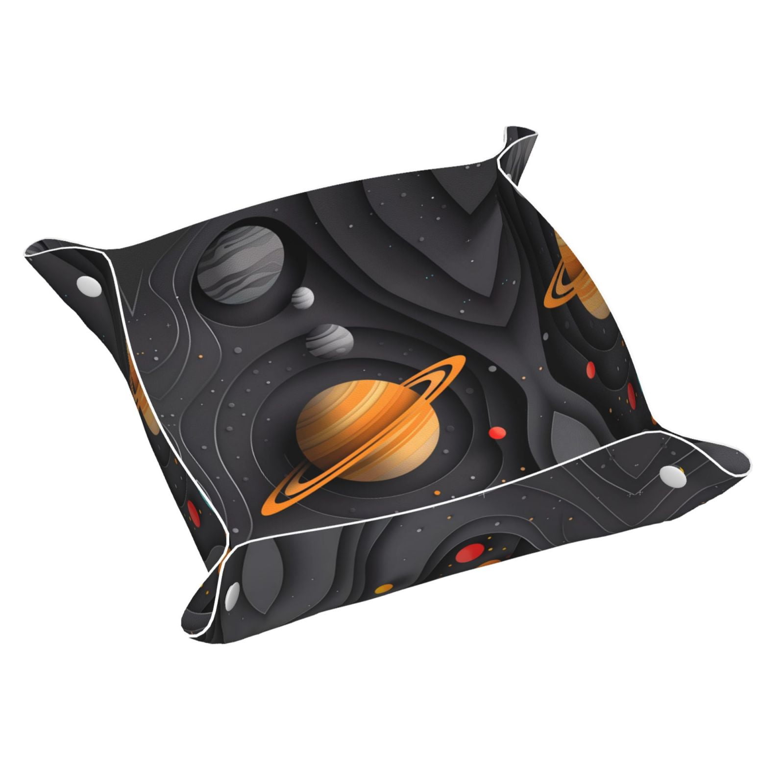 Valet Tray, Solar System Paper Art Faux Leather Desk Tray Vanity Tray ...