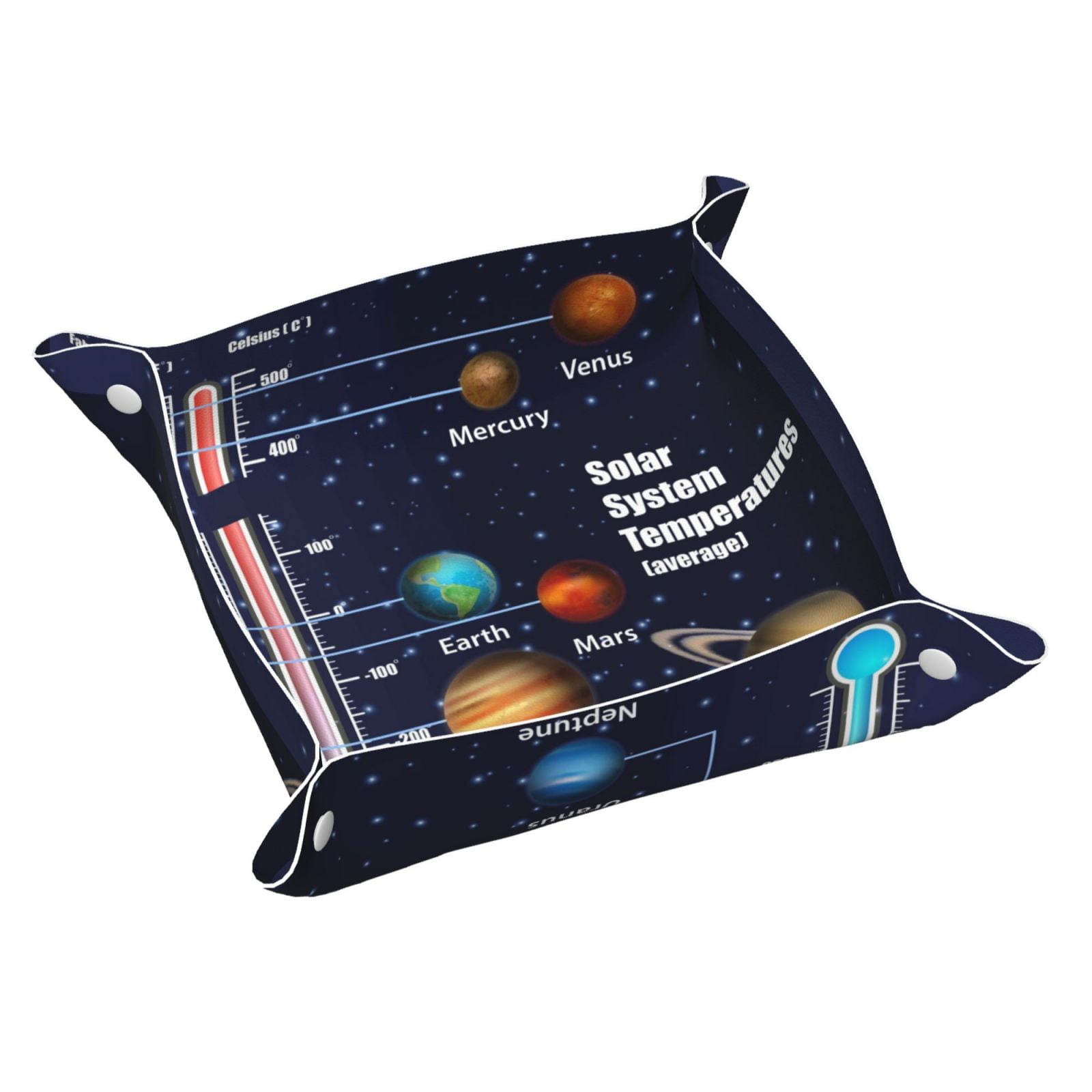 Valet Tray, Solar System Temperatures Diagram Faux Leather Desk Tray ...