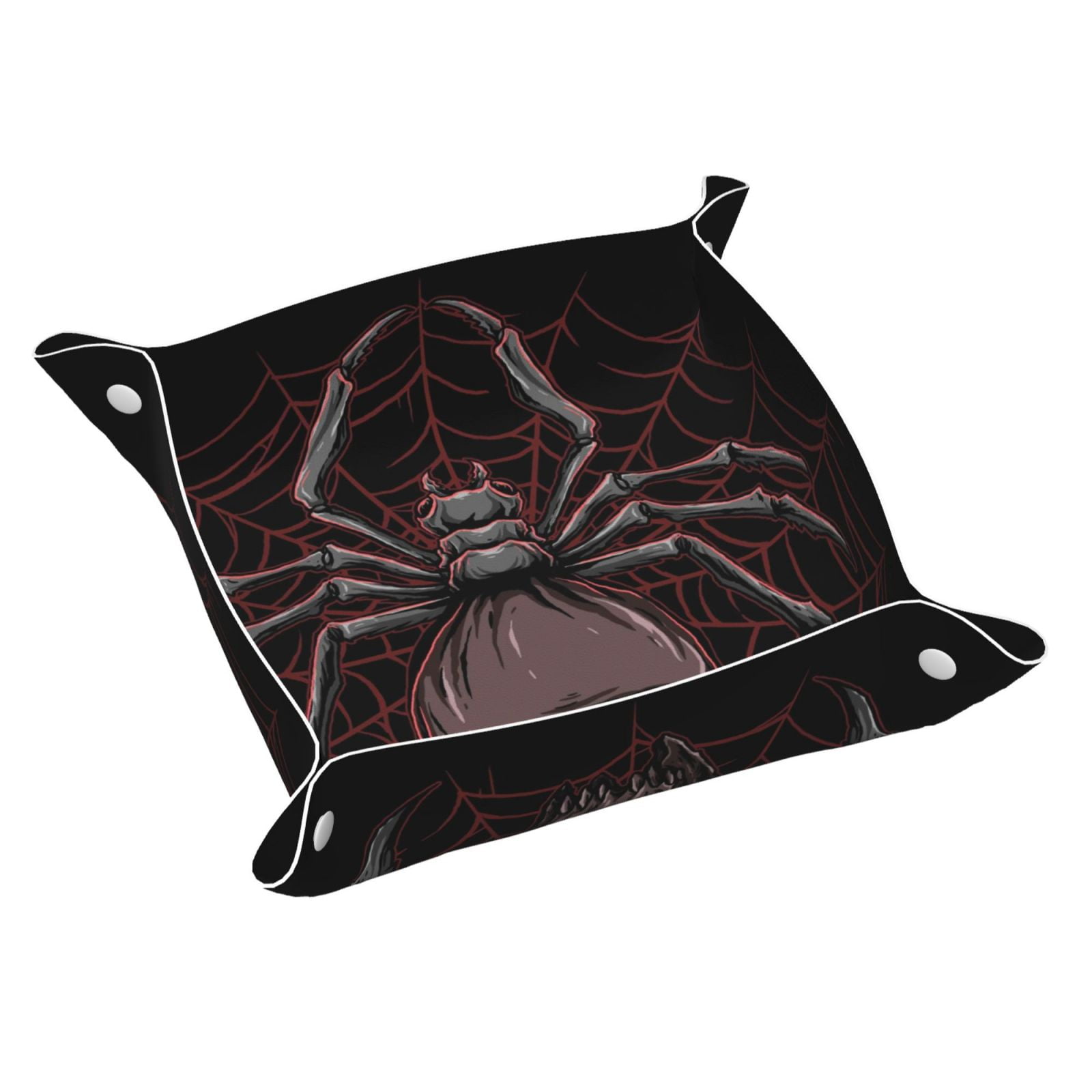 Valet Tray, Spider with Skull Faux Leather Desk Tray Vanity Tray Night ...