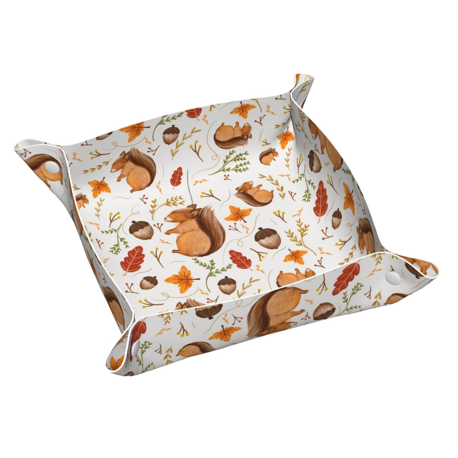 Valet Tray, Squirrel Faux Leather Desk Tray Vanity Tray Night Stand ...