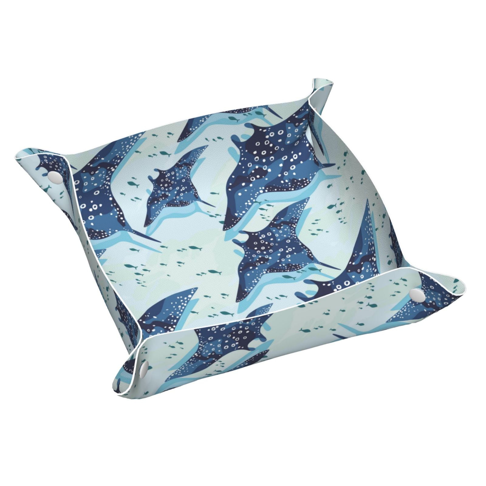 Valet Tray, Stingray fish cool blue Faux Leather Desk Tray Vanity Tray ...