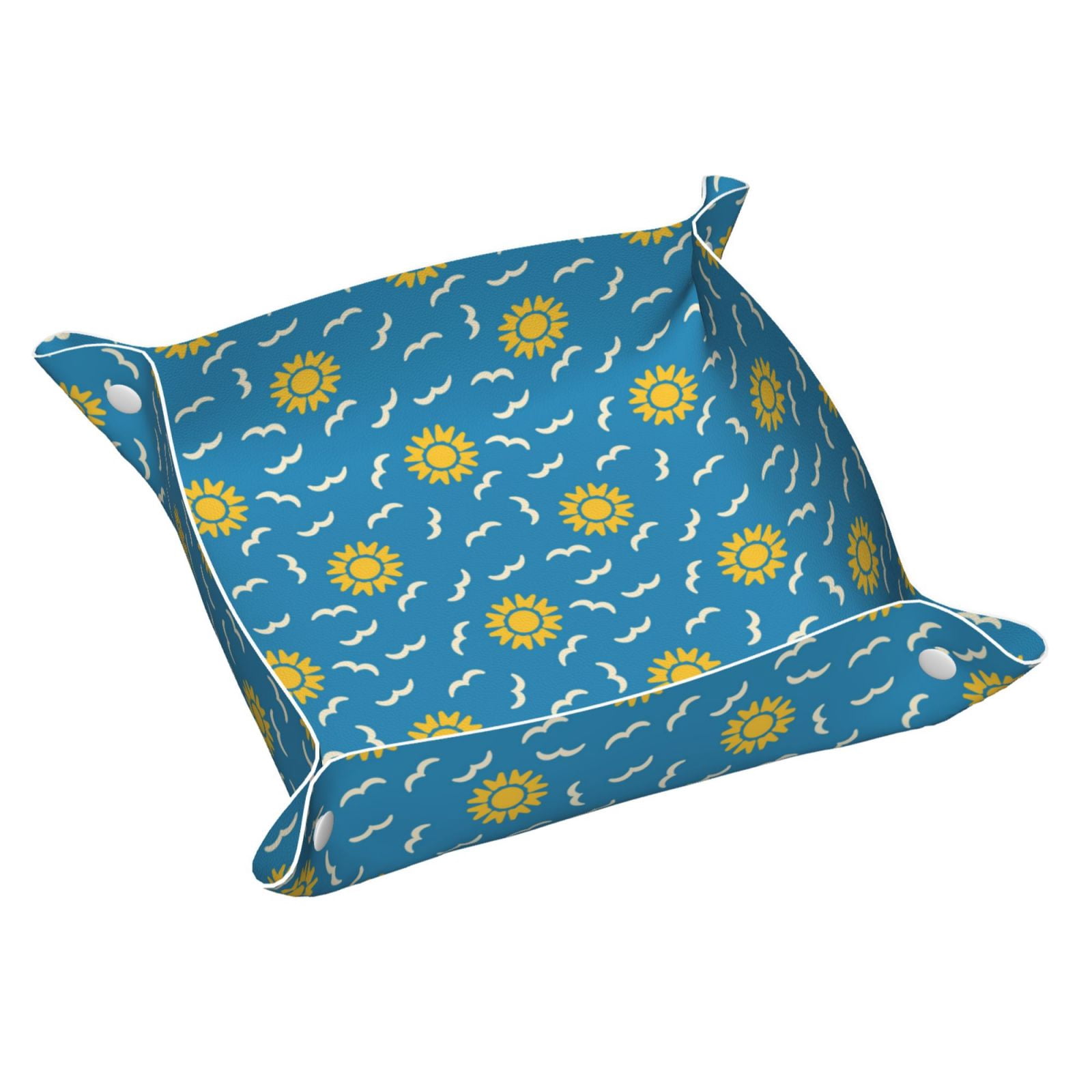 Valet Tray, Sunny blue summer sky Faux Leather Desk Tray Vanity Tray ...