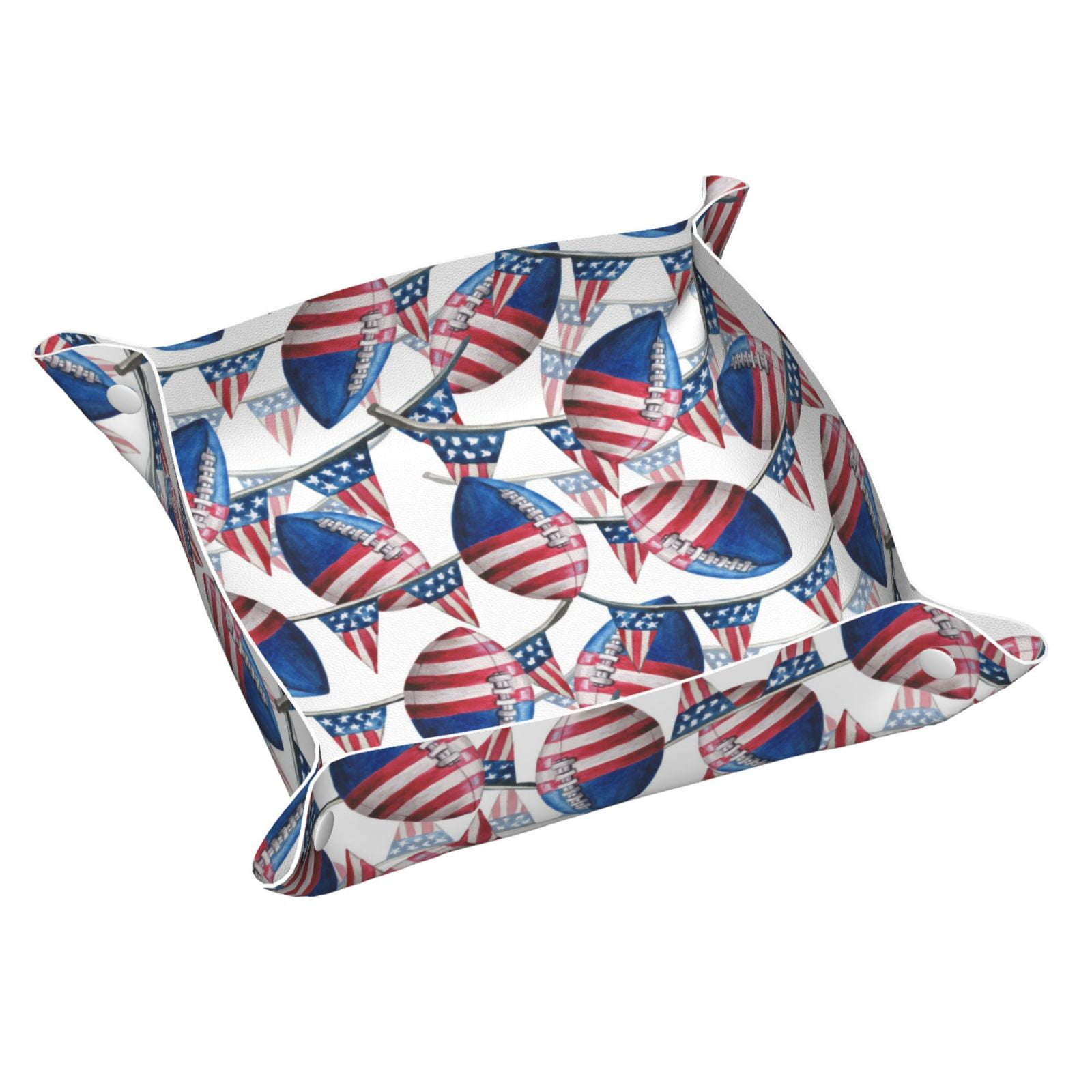 Valet Tray, USA flag American football cool Faux Leather Desk Tray ...