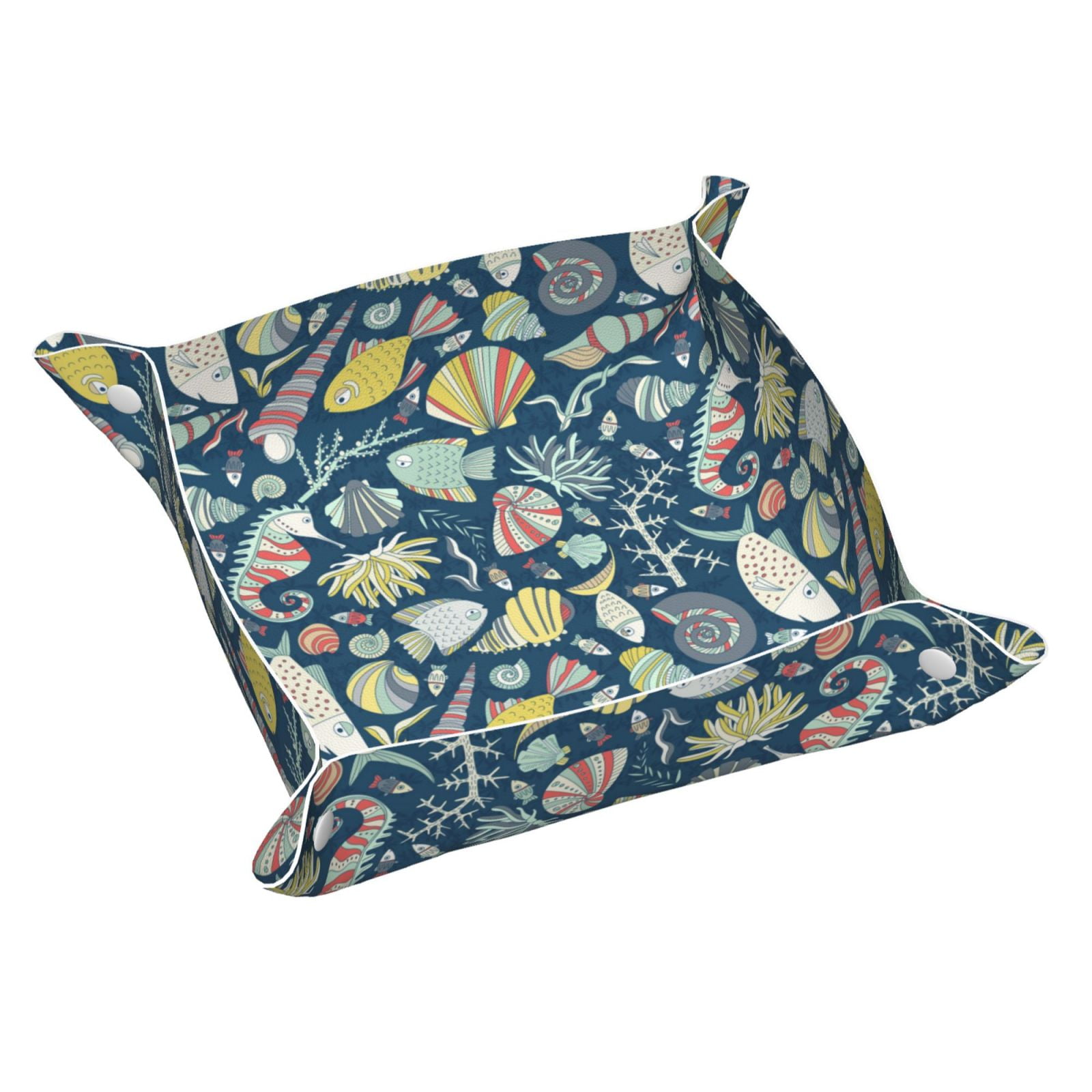 Valet Tray, Underwater Creature Faux Leather Desk Tray Vanity Tray ...
