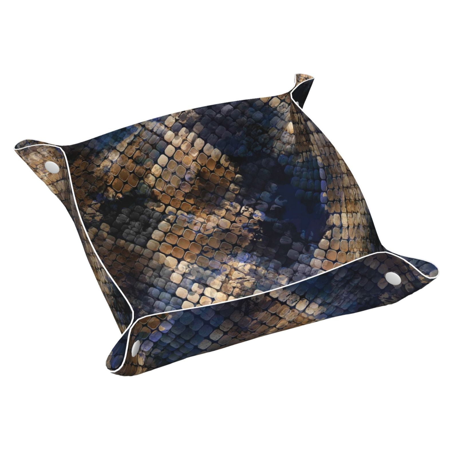 Valet Tray, Watercolor Snake Skin Faux Leather Desk Tray Vanity Tray ...