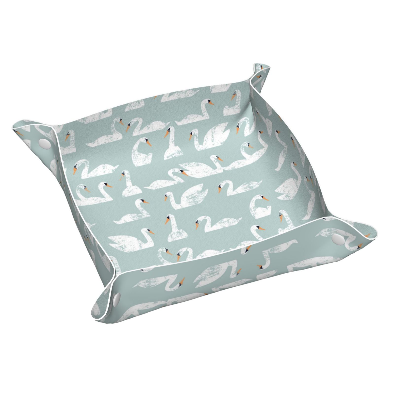 Valet Tray, White Swan Faux Leather Desk Tray Vanity Tray Night Stand ...