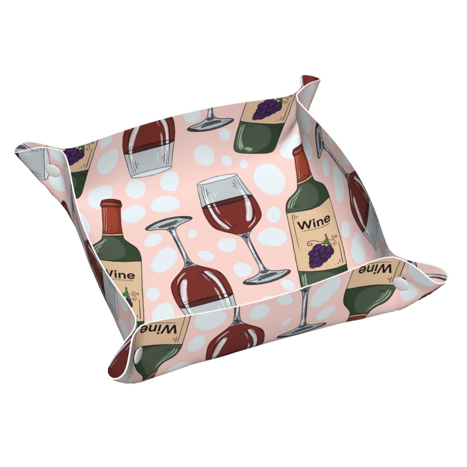 Valet Tray, Wine Print No.J920 Faux Leather Desk Tray Vanity Tray Night ...