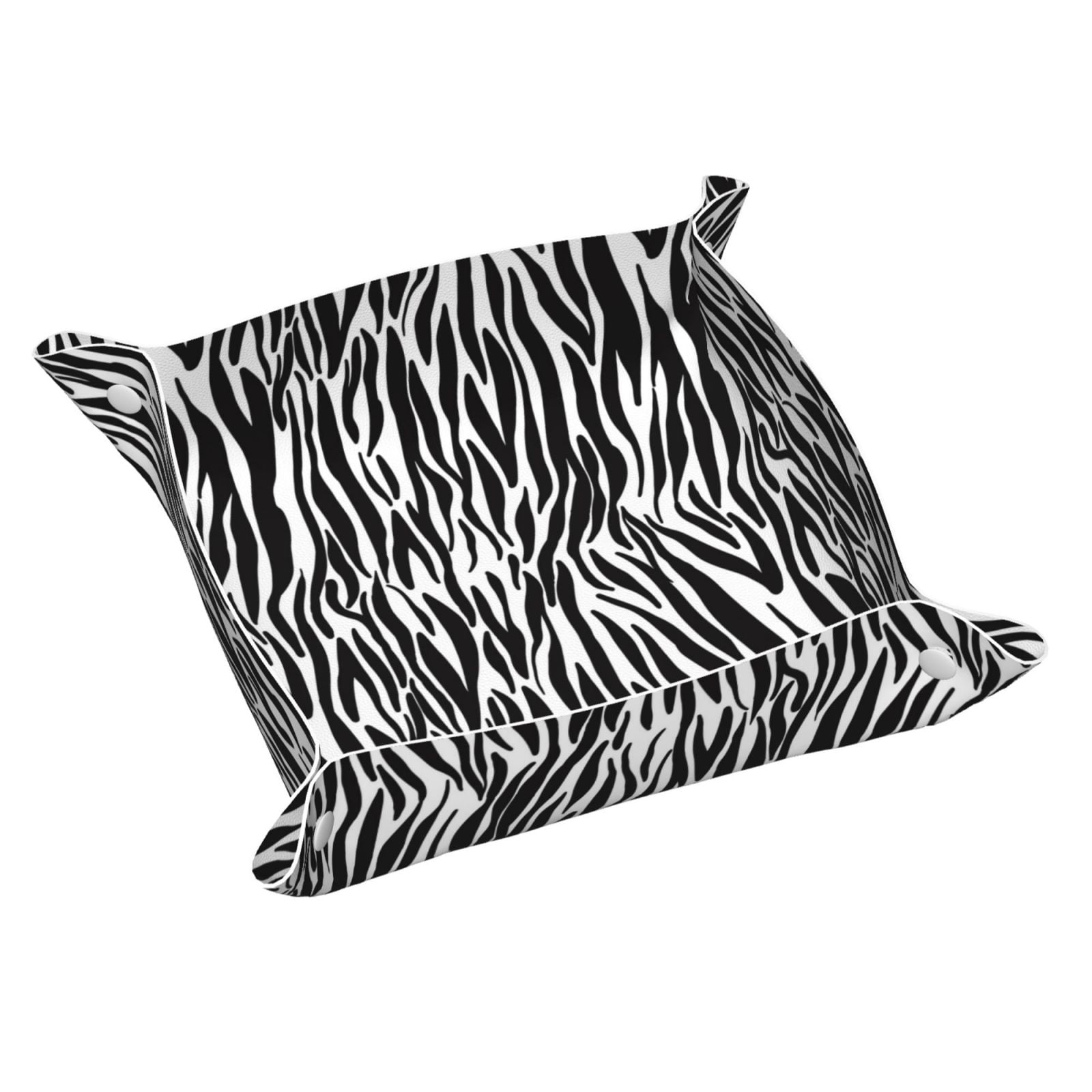 Valet Tray, Zebra print Faux Leather Desk Tray Vanity Tray Night Stand ...