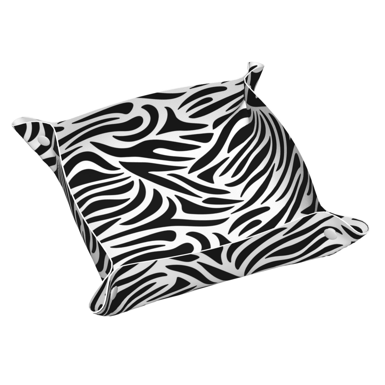 Valet Tray, Zebra print black white cool Faux Leather Desk Tray Vanity ...