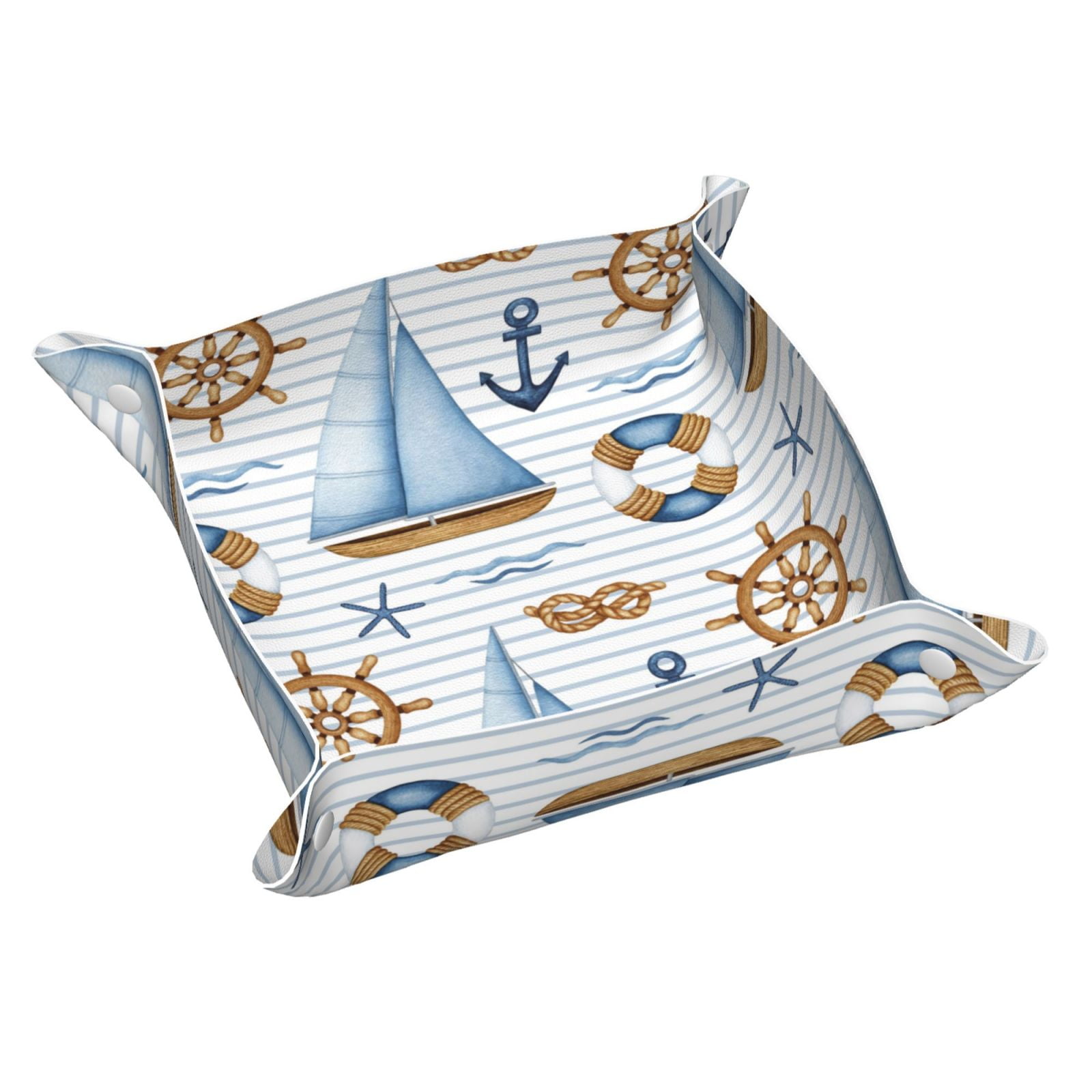 Valet Tray, anchor Sailboat steering wheel vintage Faux Leather Desk ...