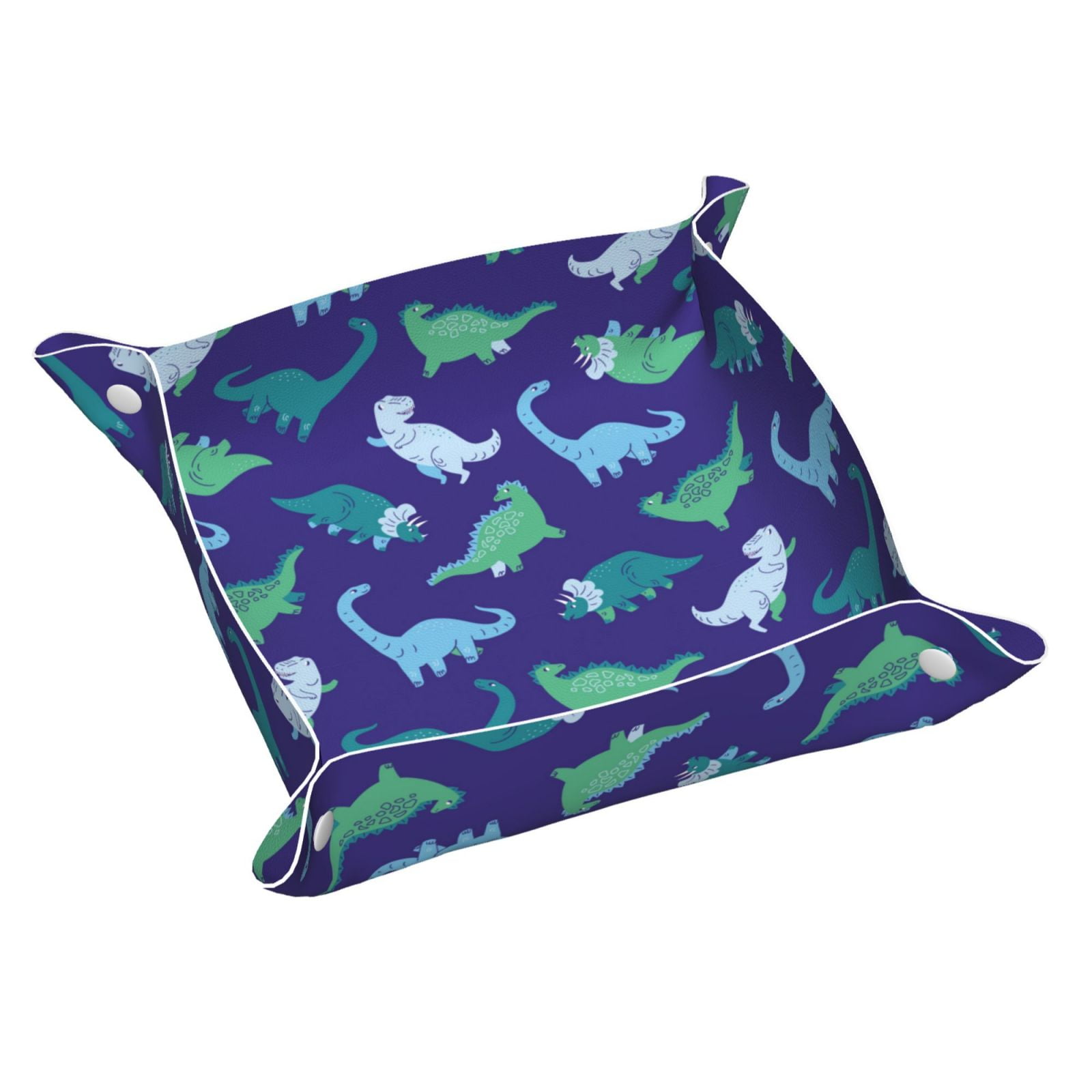 Valet Tray, blue Dinosaur pattern Faux Leather Desk Tray Vanity Tray ...