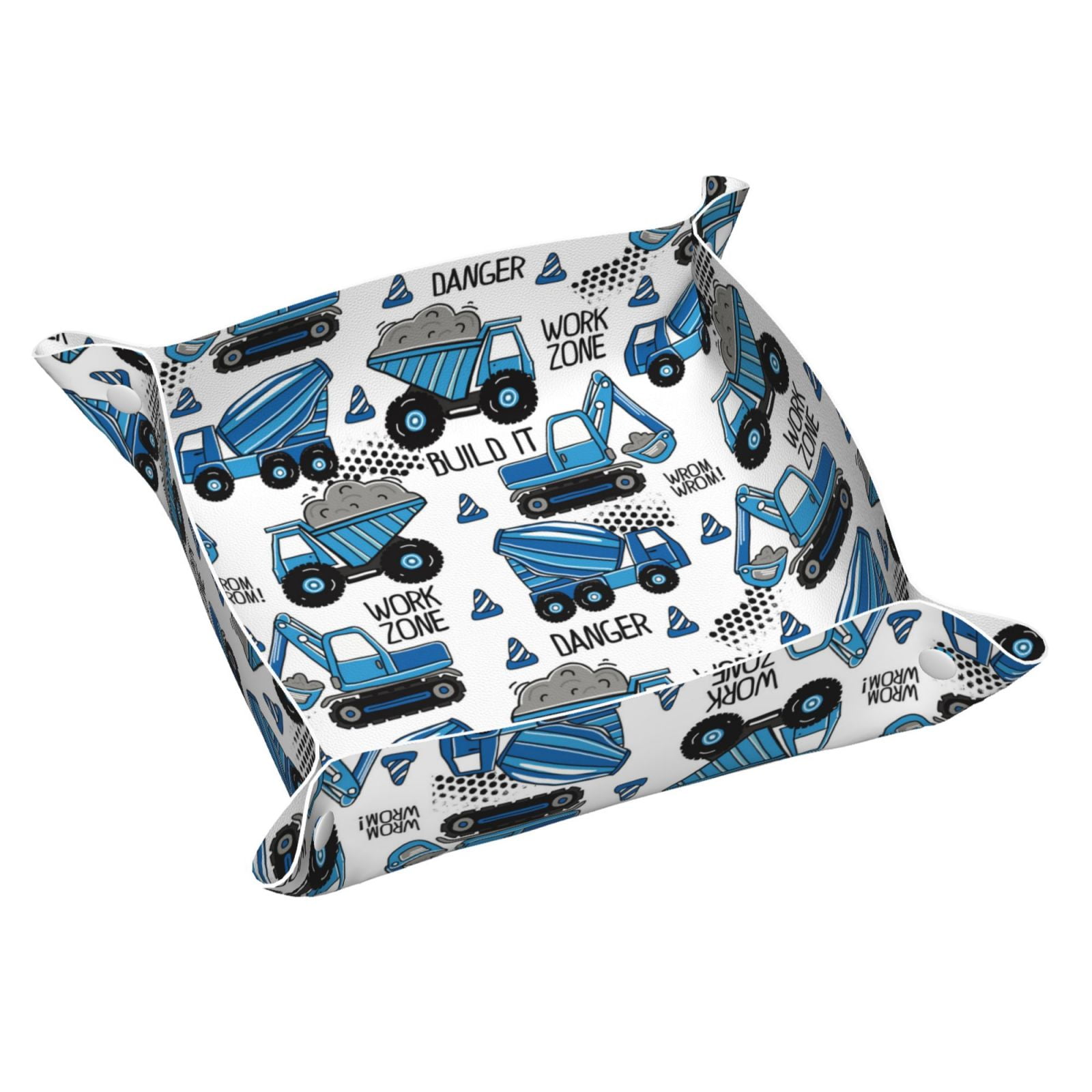 Valet Tray, blue excavator Faux Leather Desk Tray Vanity Tray Night ...